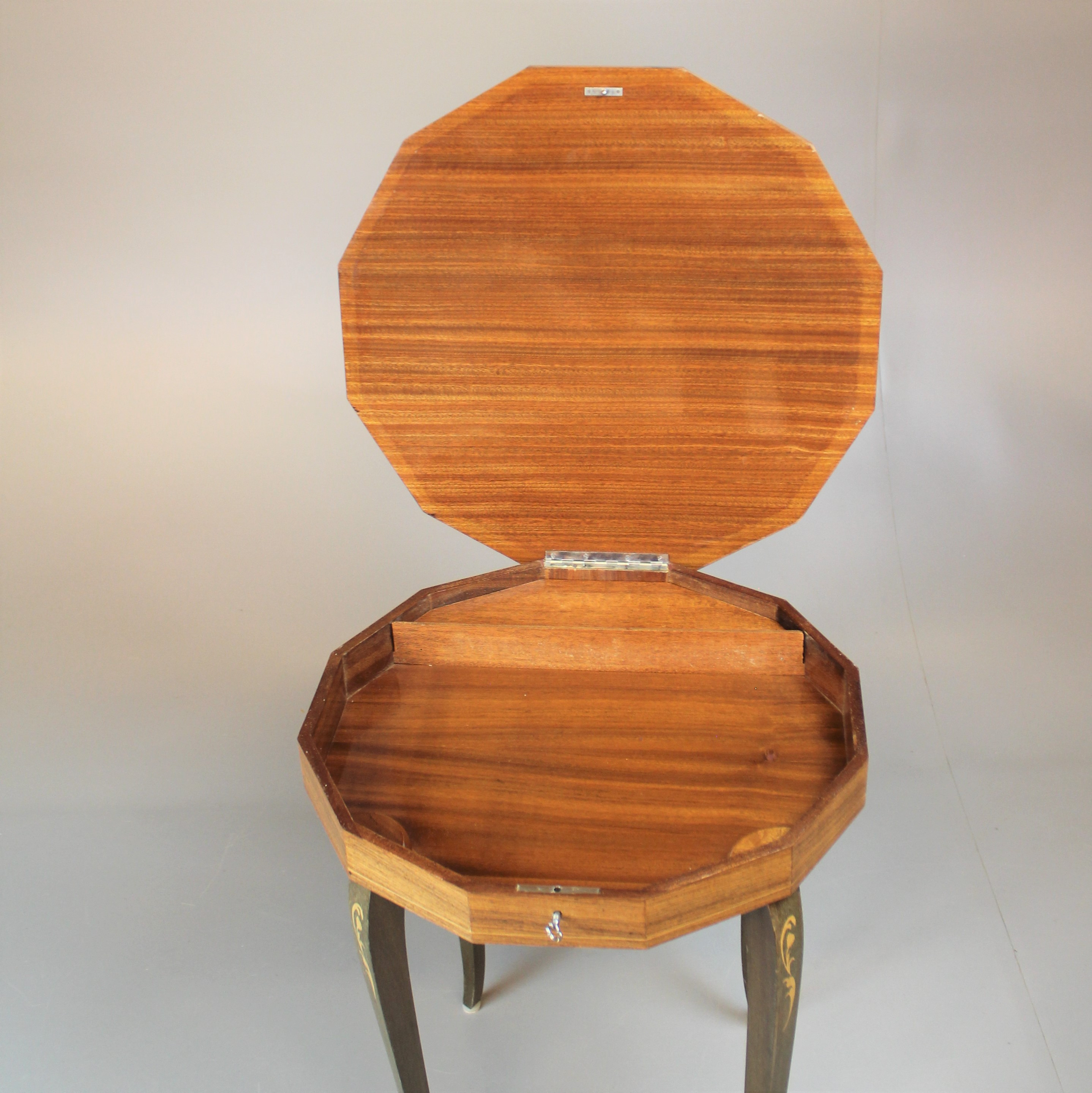 Images for 1355642. SEWING TABLE, with music box, rich intarsia ...