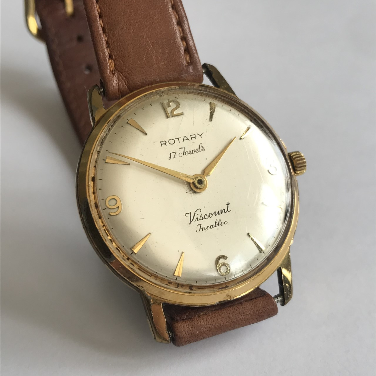 Images for 1388313. VINTAGE ROTARY VISCOUNT INCABLOC WATCH. - Auctionet