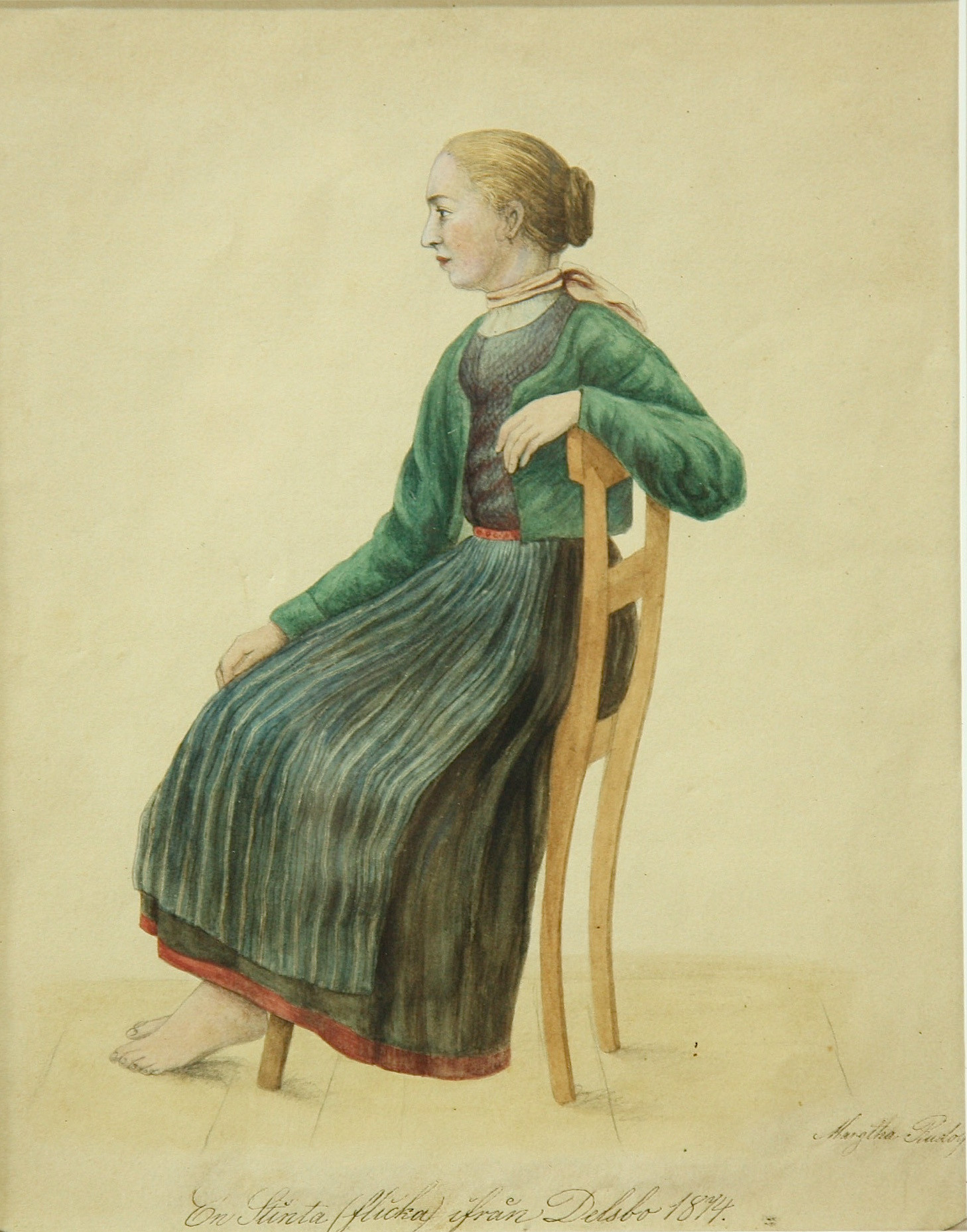 Bilder för 1389456. MARGTHA RUDOLPHI (1849-1936). akvarell, "En stinta ...