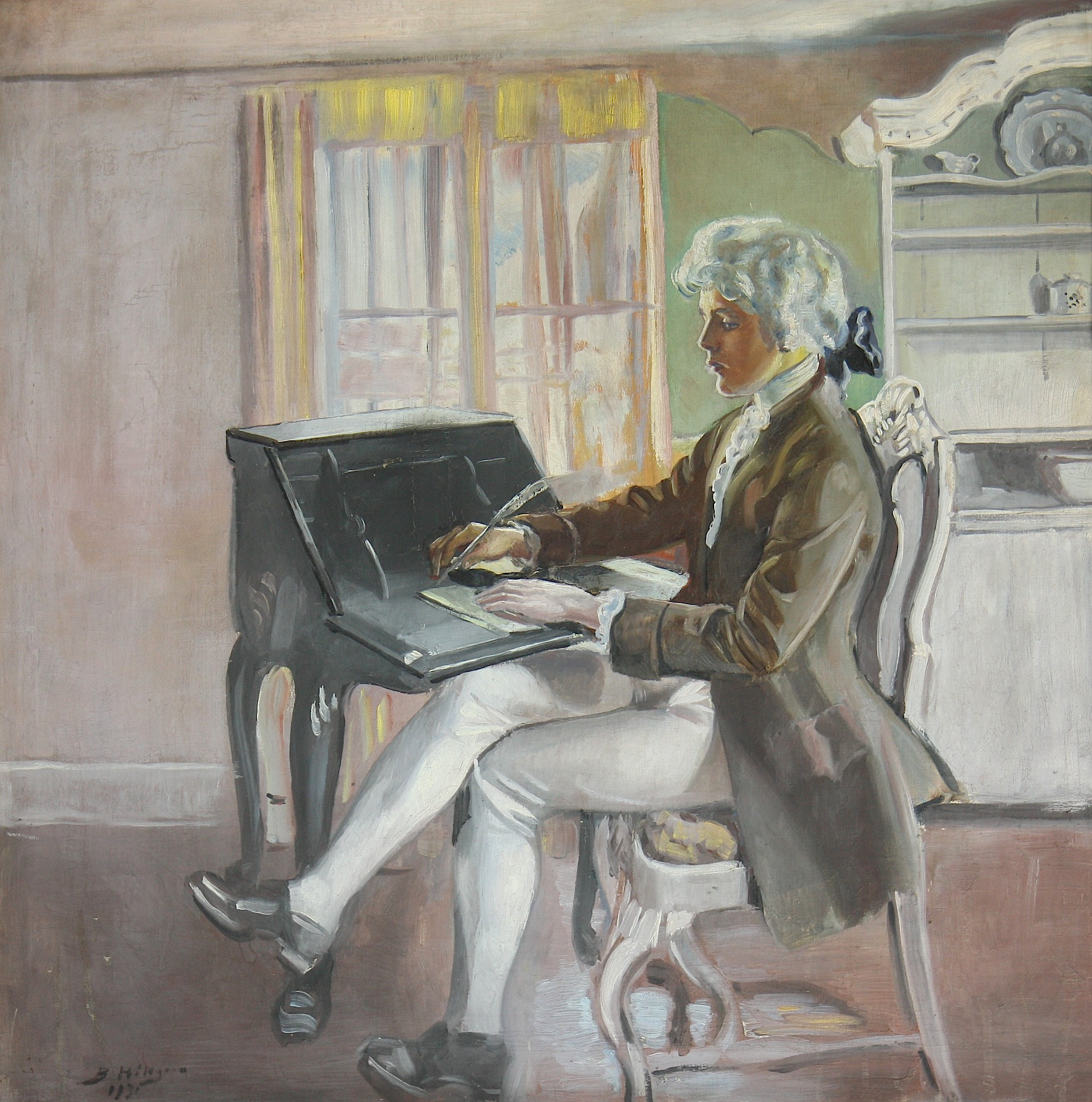Images for 1389487. BROR HILLGREN. oil on canvas, nobleman at desk ...