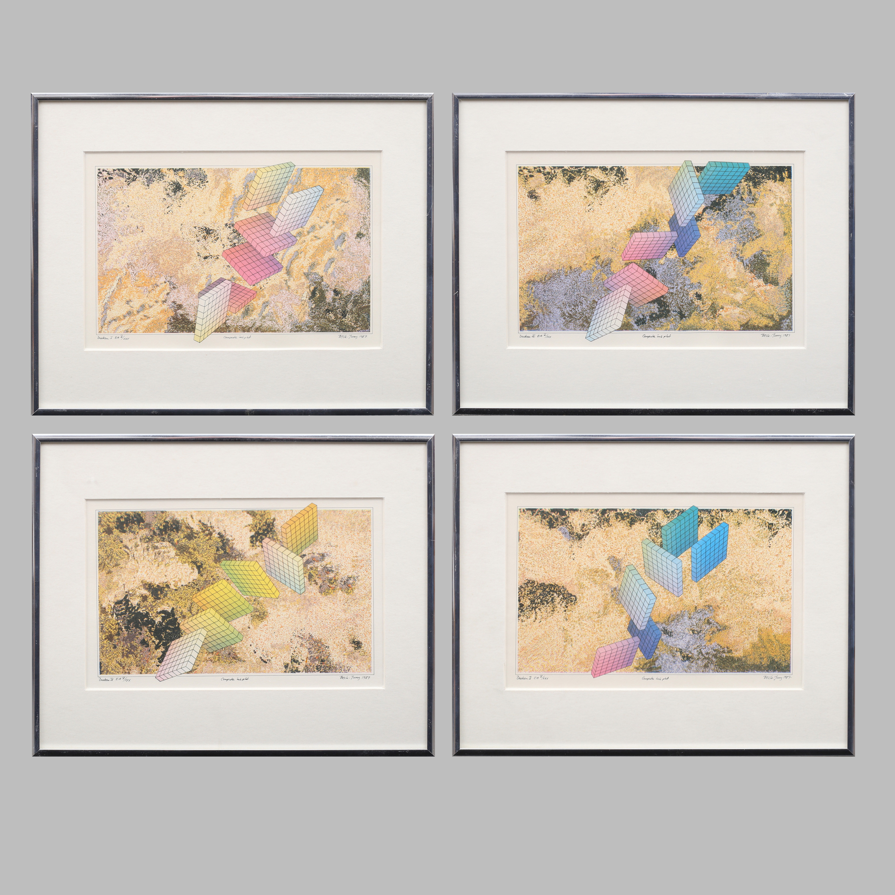 Images for 1396551. BECK & JUNG. Computer ink plots, 4 pcs. signed and ...