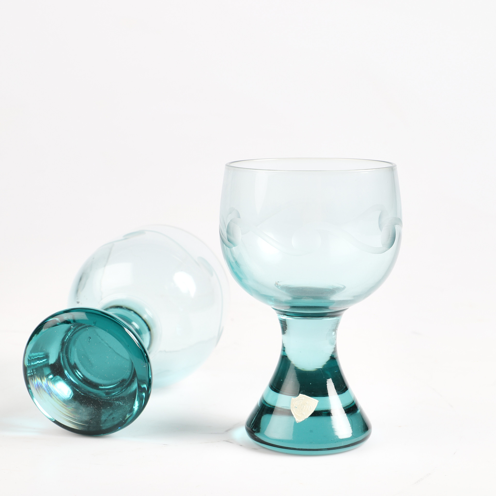 Images for 1401820. WINE GLASS, Elme glassworks, 12 pieces, colored and ...