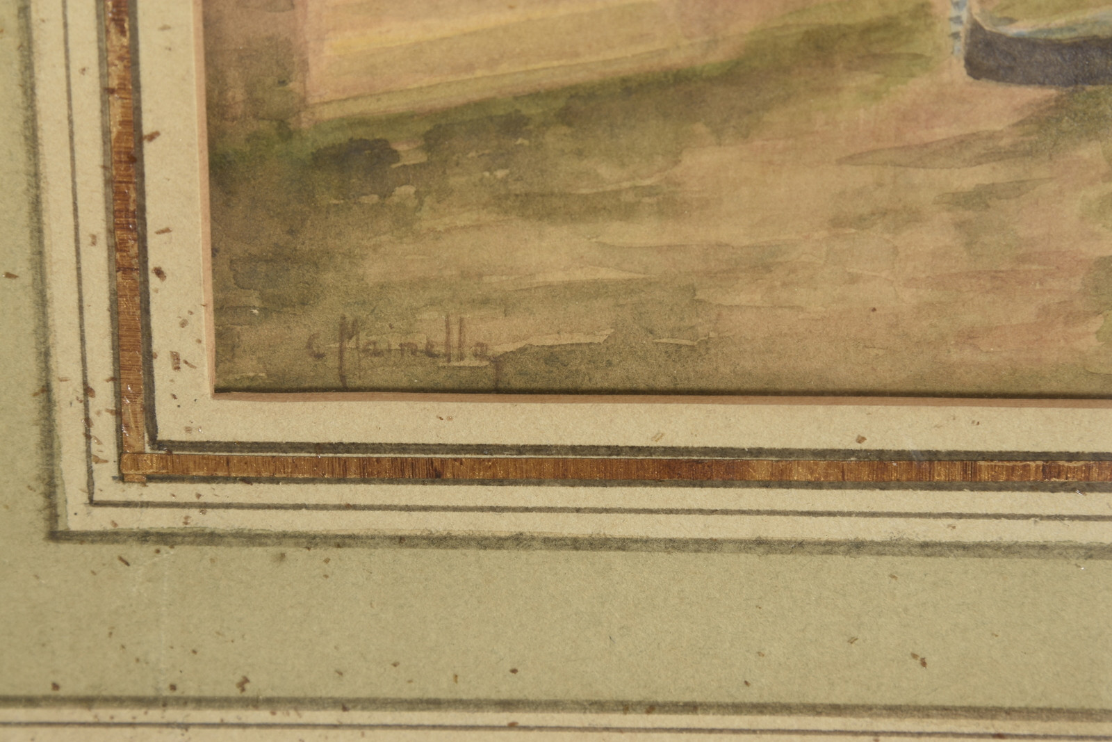 CESARE MAINELLA. Akvarell. Konst - Måleri - Auctionet