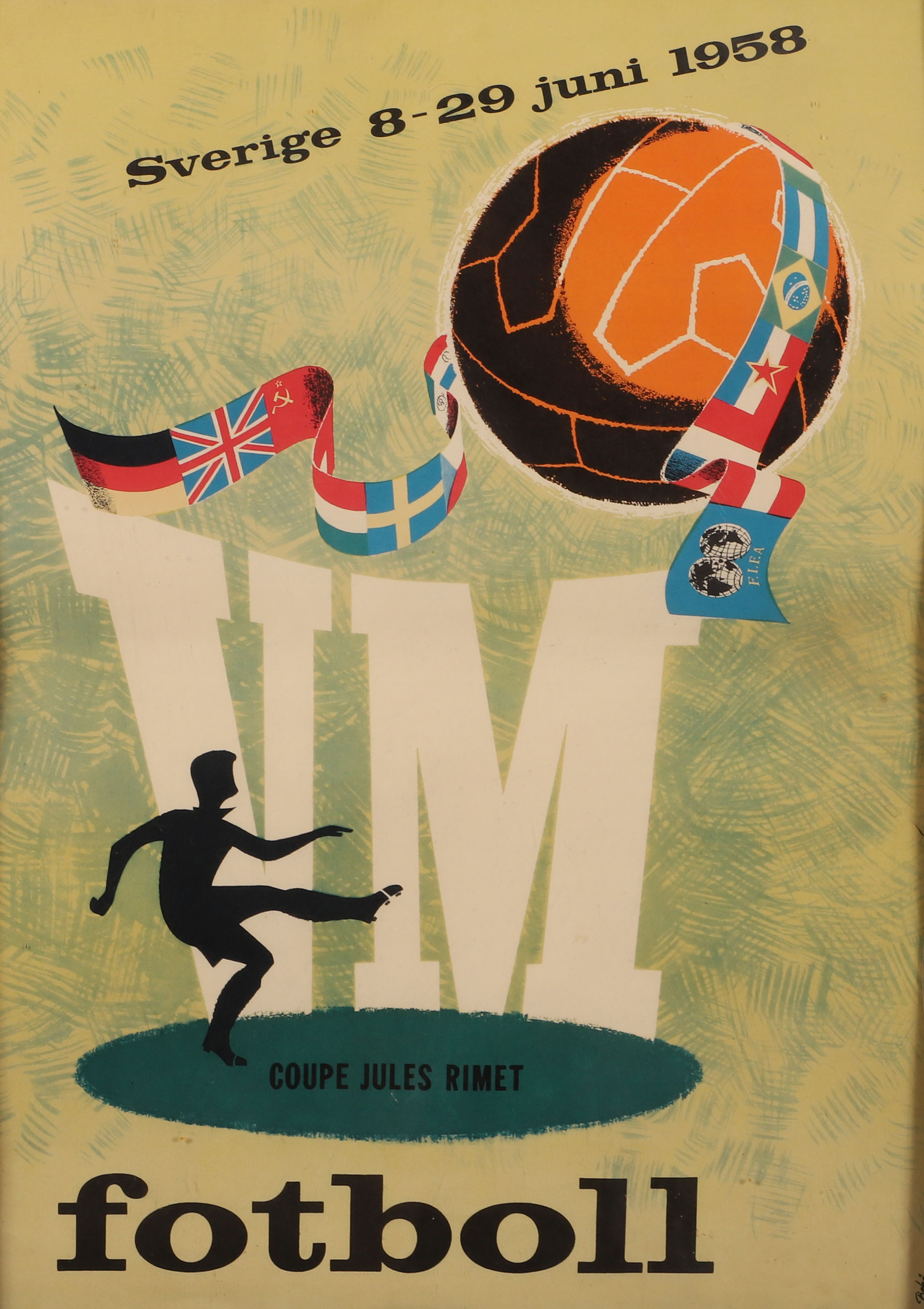 AFFISCH, fotbolls vm 1958. Konst - Grafik - Auctionet