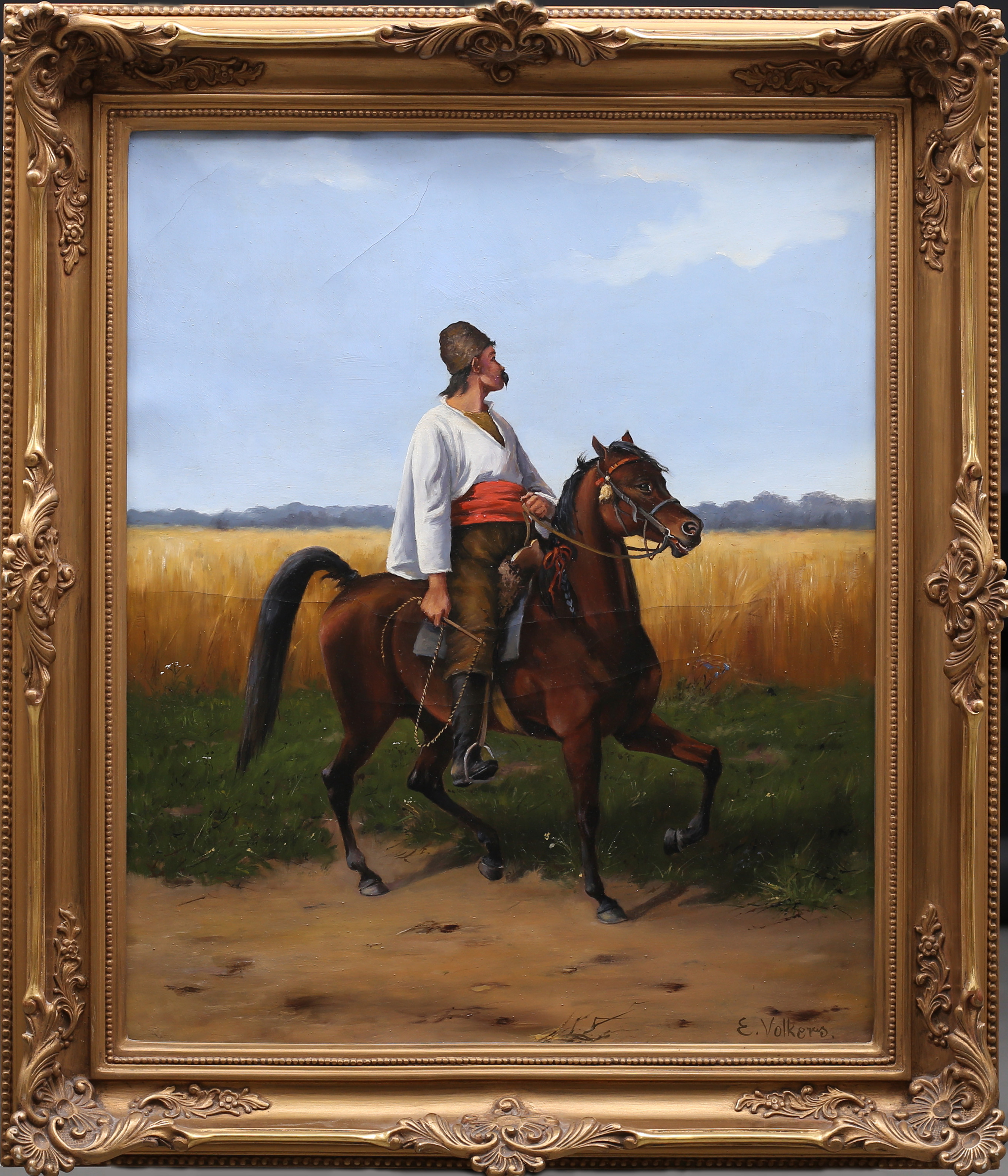 Images for 1448348. EMIL VOLKERS (1831 - 1905). Rider on horseback, oil ...