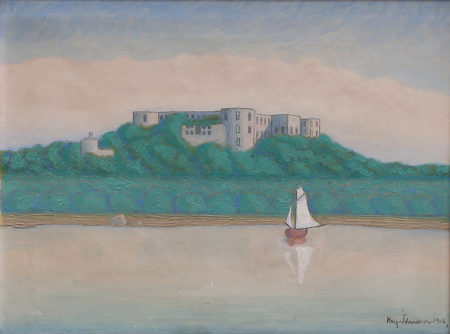 Images for 1452910. HELGE JOHANSSON. Borgholm's castle ruin. Oil on ...