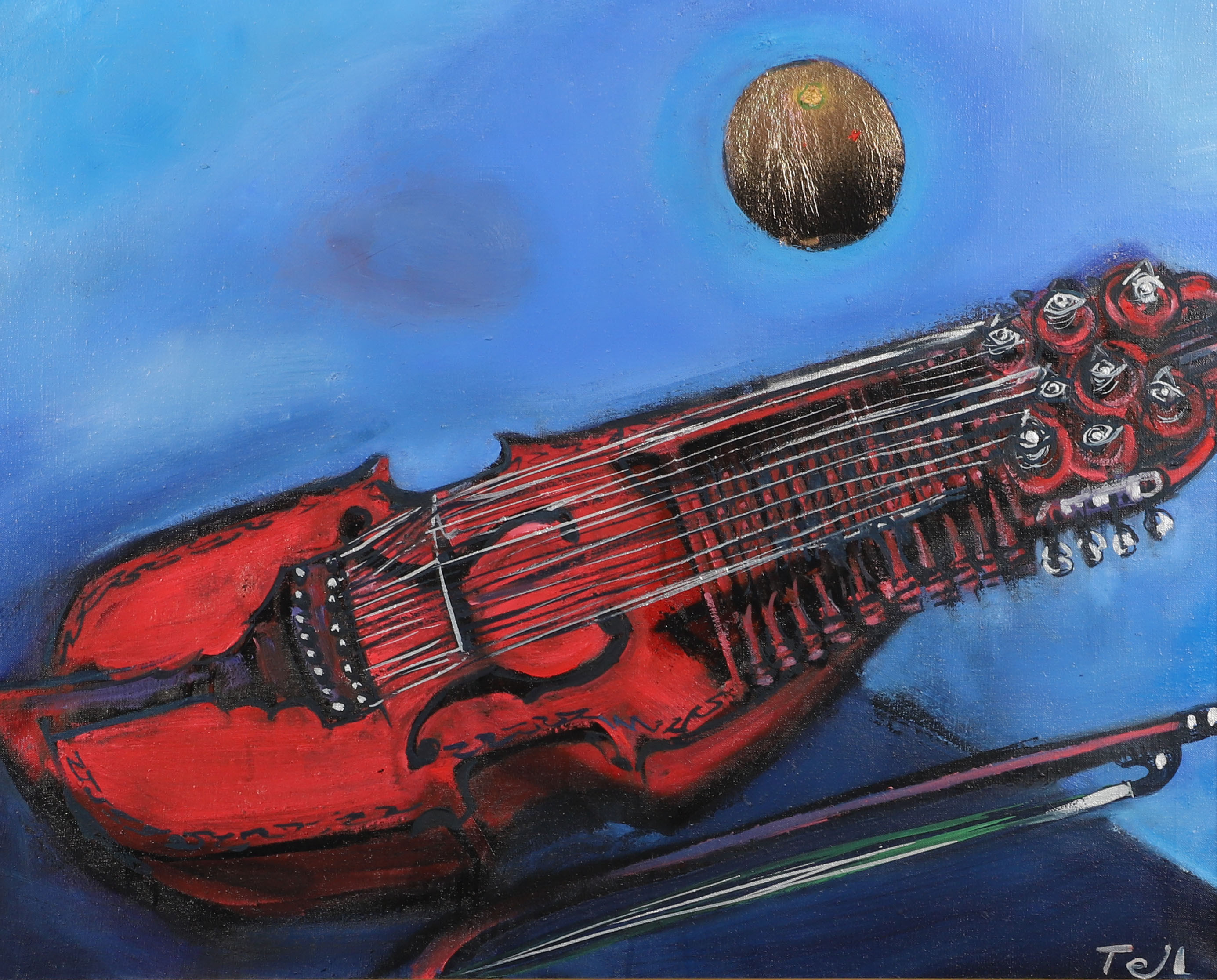 Images for 1453776. UMAR TELL. Key harp, oil on canvas, signed Tell ...