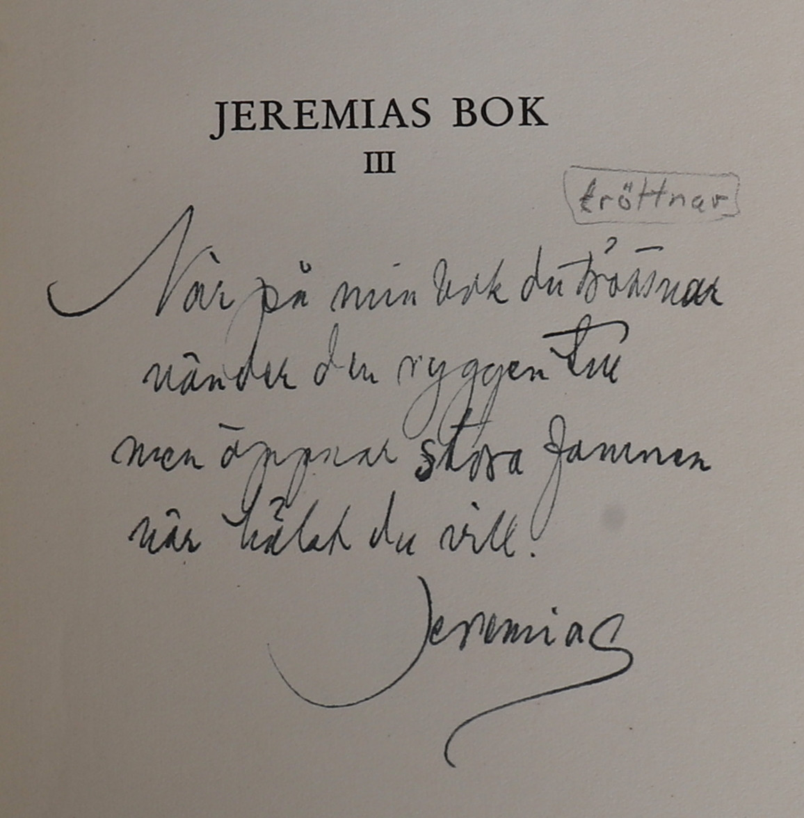 Images for 1470064. JEREMIAH I TROSTLÖSA, Jeremiah Book I,II&III, with ...