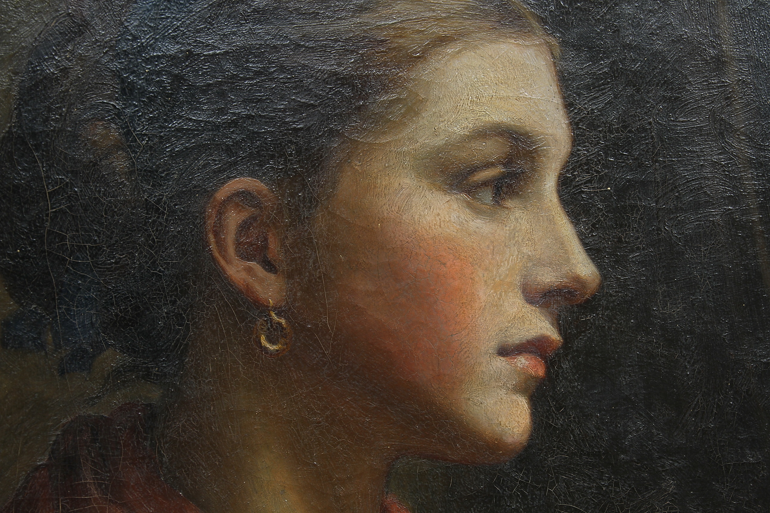 Images for 150617. CATHERINE J. ATKINS. Portrait of woman in red shawl ...