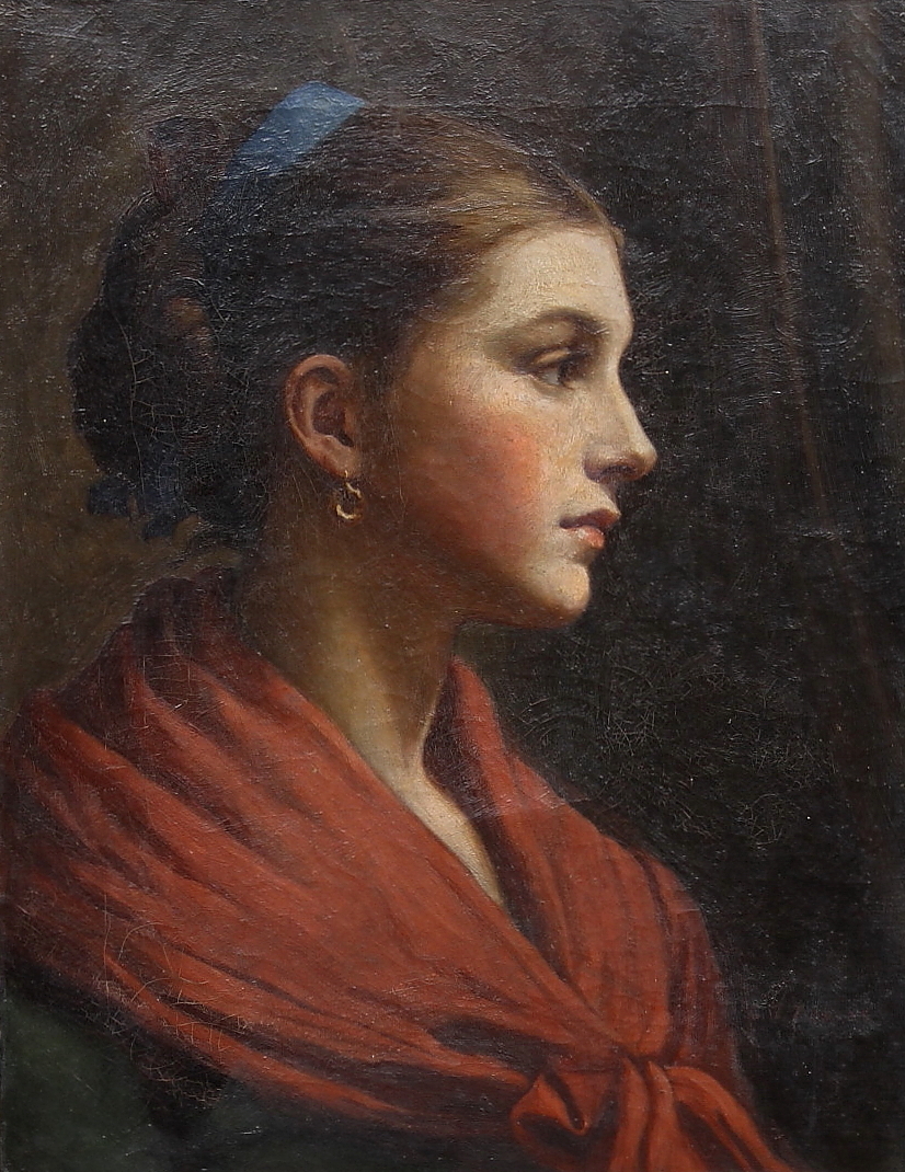 Images for 150617. CATHERINE J. ATKINS. Portrait of woman in red shawl ...