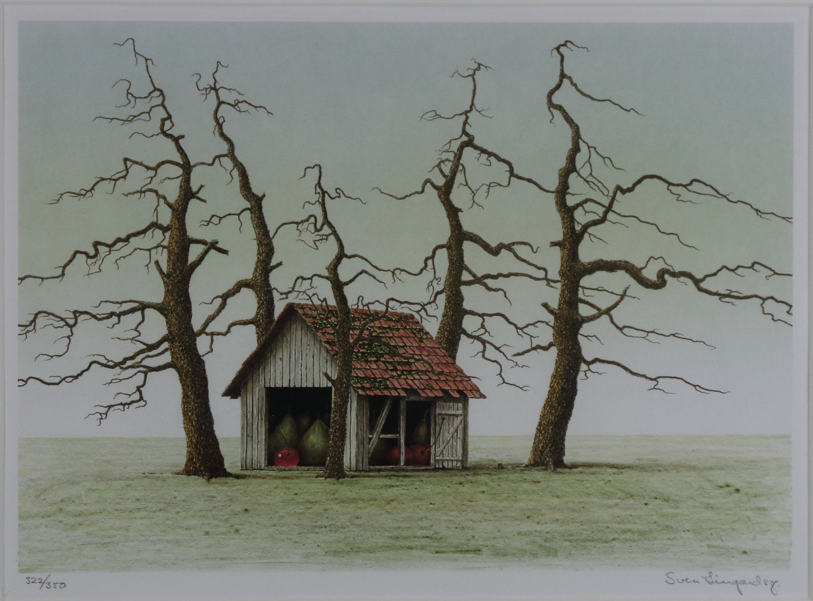 Images for 1530894. SVEN LINGARDSZ. Lithograph 322/350, fruit in barn ...