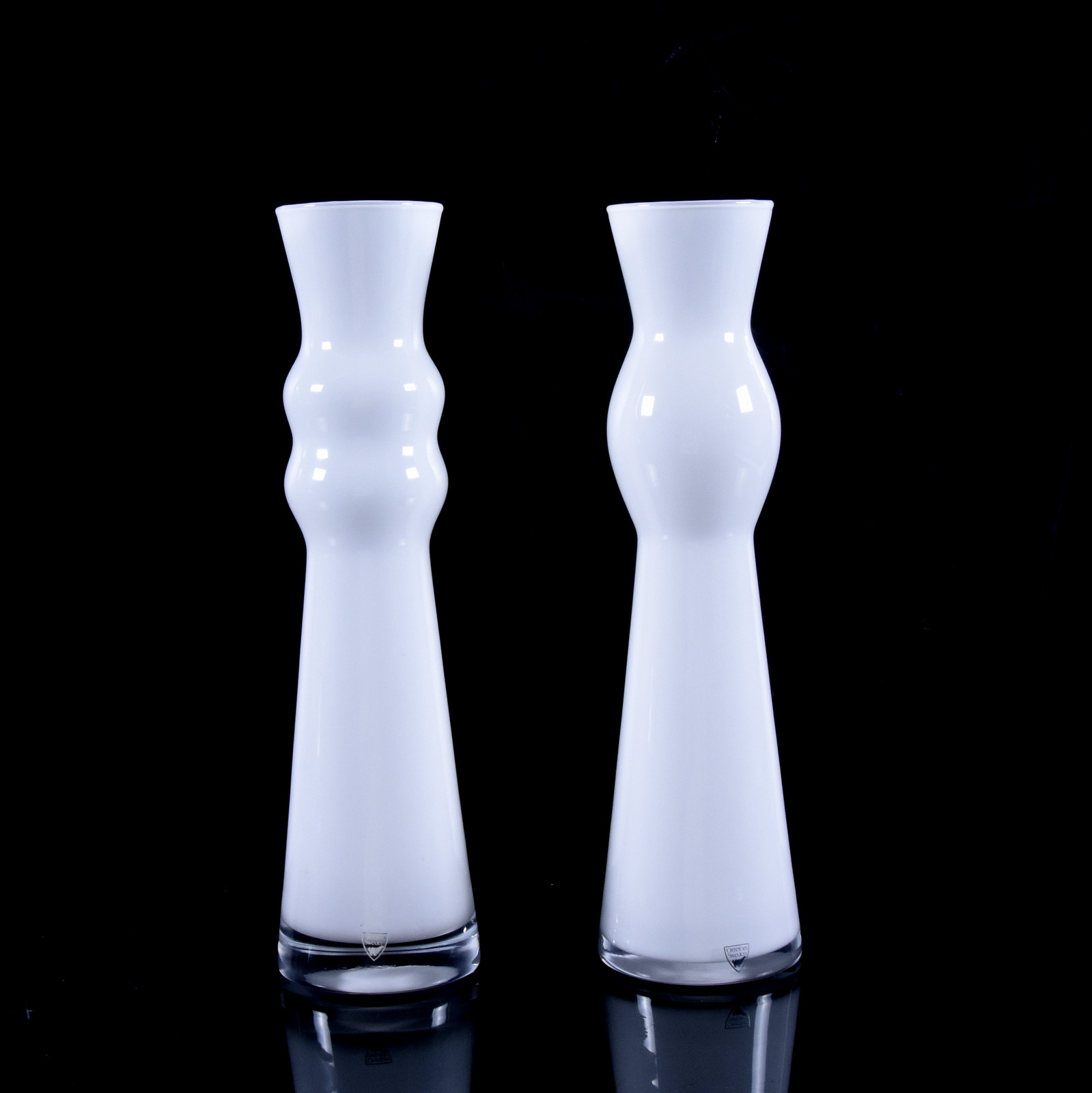 Images for 1543093. VASES, 2 pcs, glass, white colored glass, Helena ...