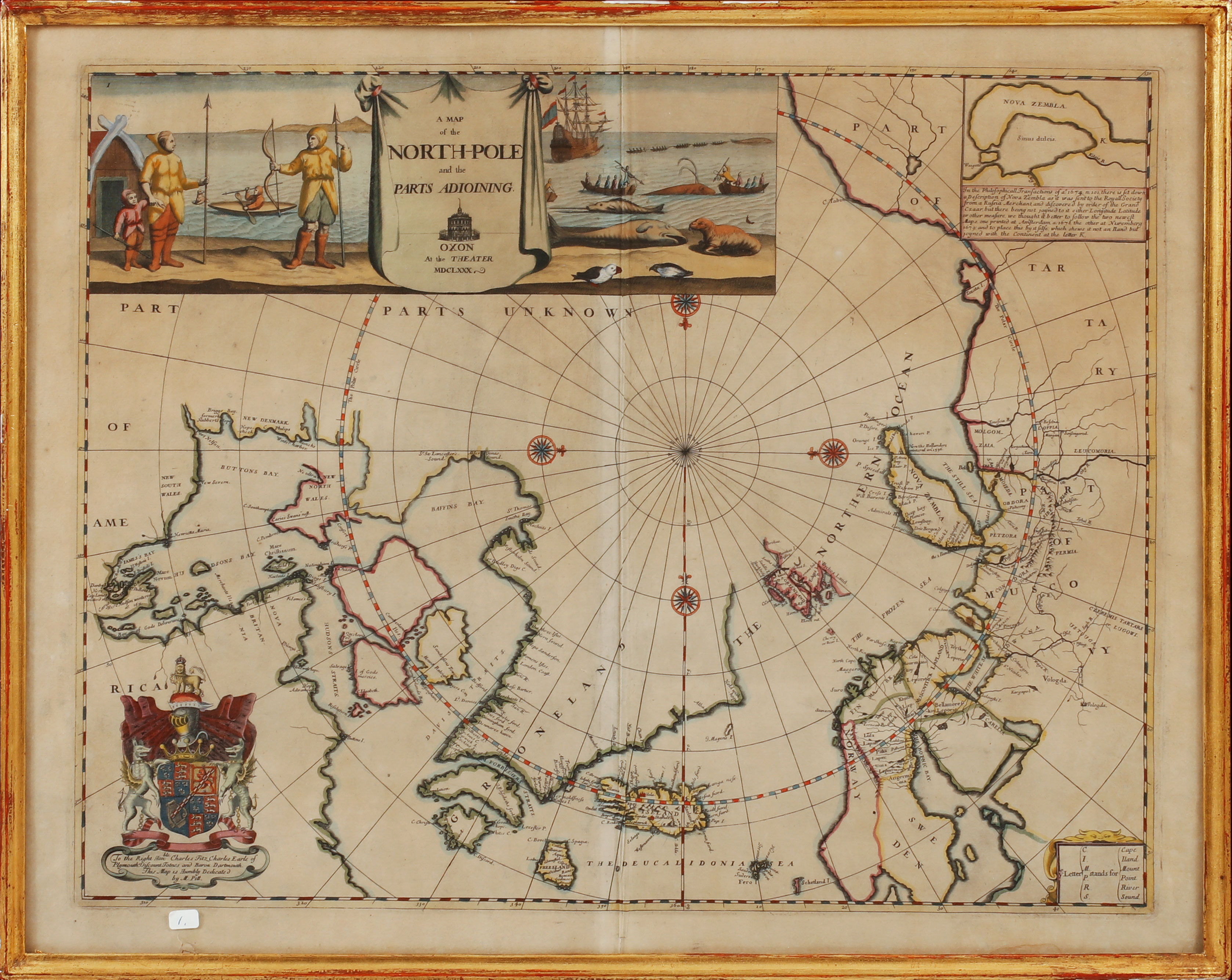 FRAMED MAP, Et kort over Nordpolen... Bøger, kort & manuskripter ...