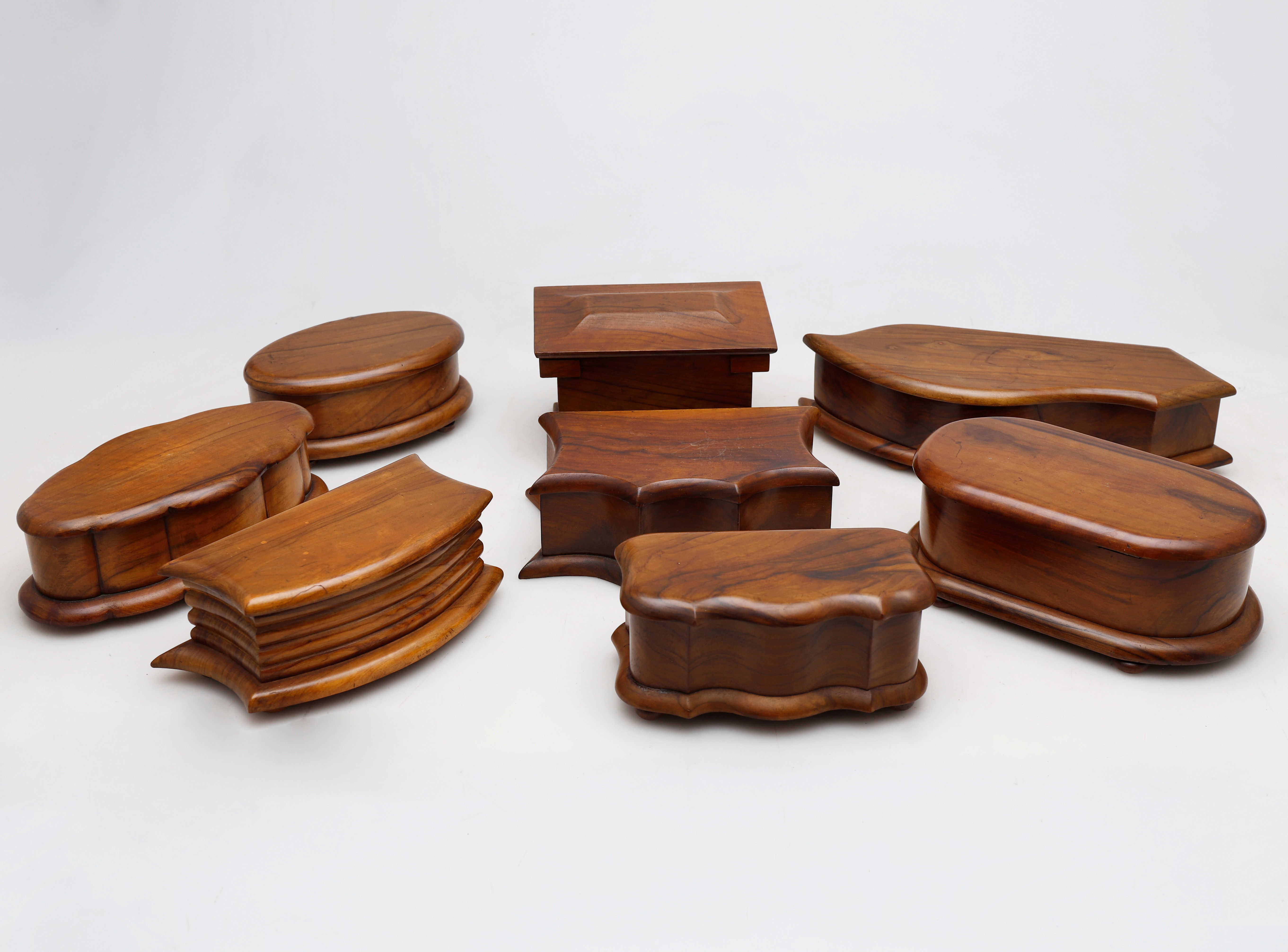 Images for 1548510. Eight olive tree wood boxes. - Auctionet