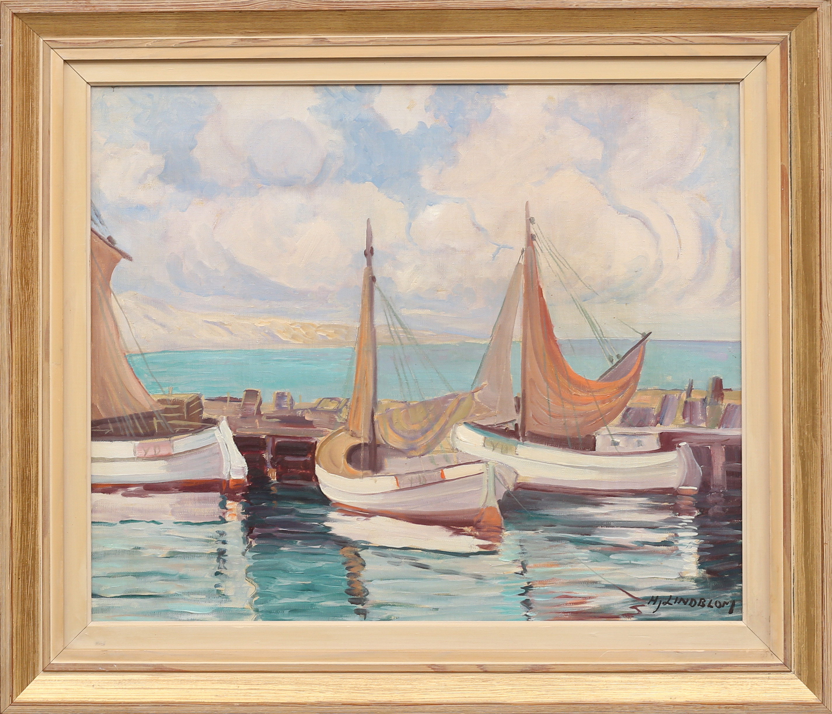 Images for 1554812. HJALMAR LINDBLOM. Fishing position, oil on canvas ...