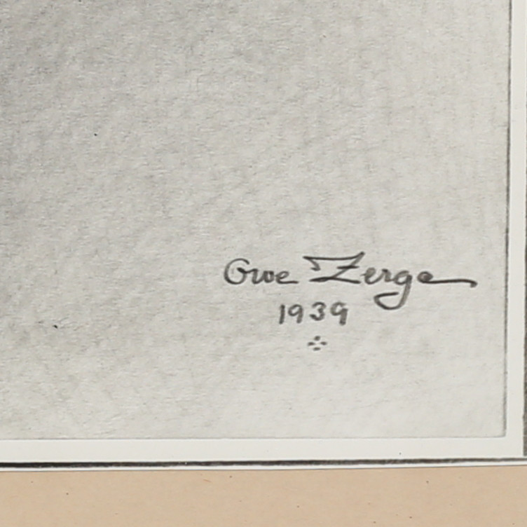 OWE ZERGE. Praying boy, pencil drawing, signed and dated 1939. Art ...