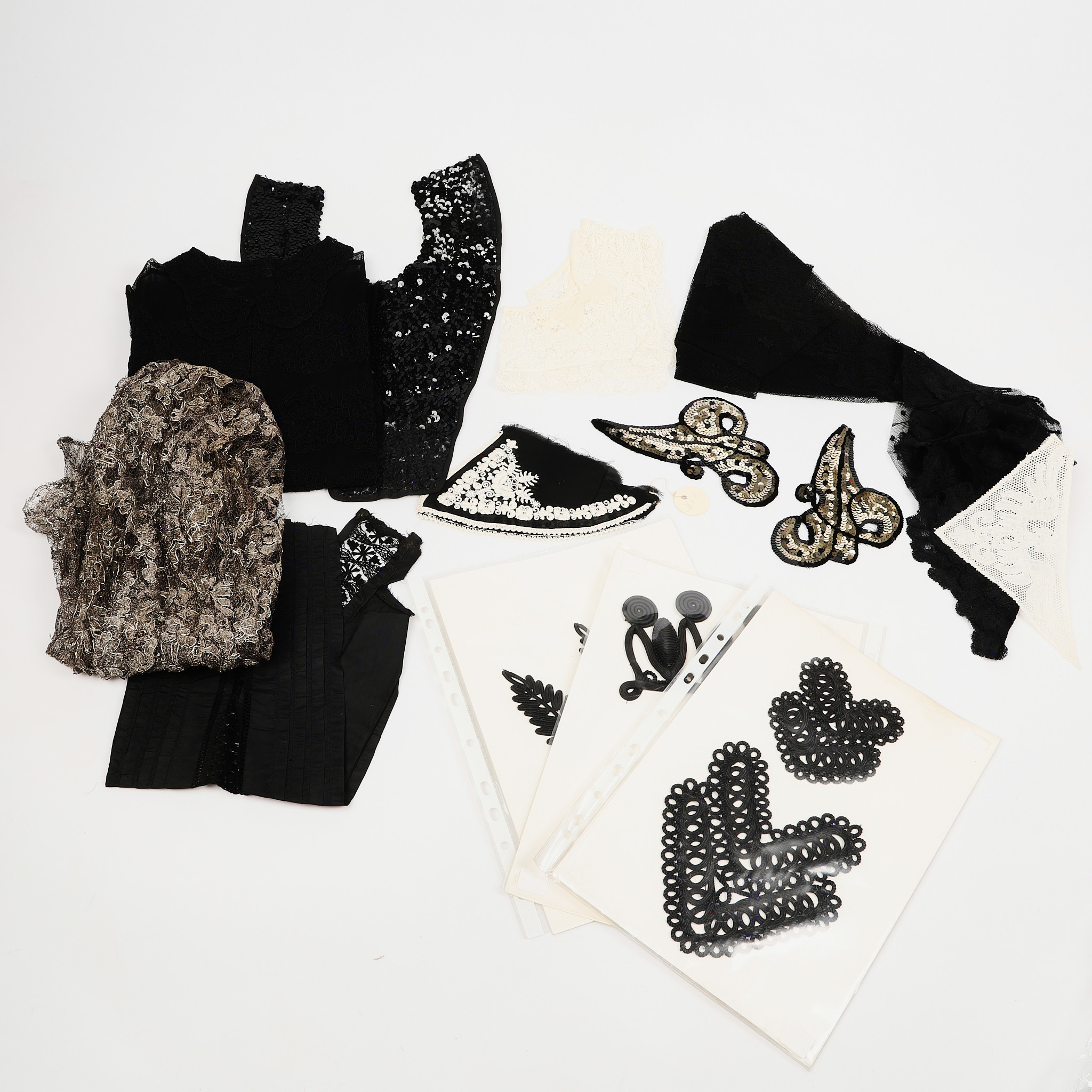 Images for 1578102. CHEMISETTES, COLLARS M. M, 14 pieces, lace, sequins ...