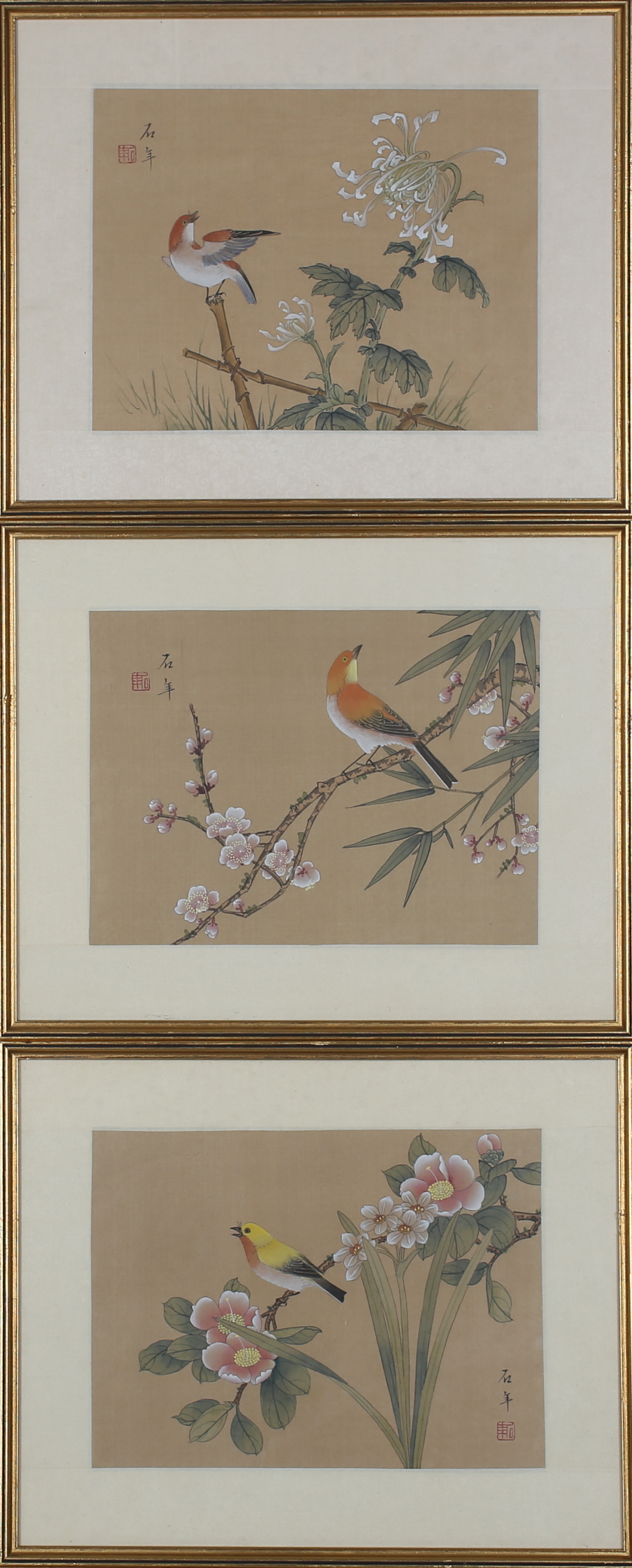 Images for 157980. A Collection OF TABLETS (3). Japanese silk painting ...