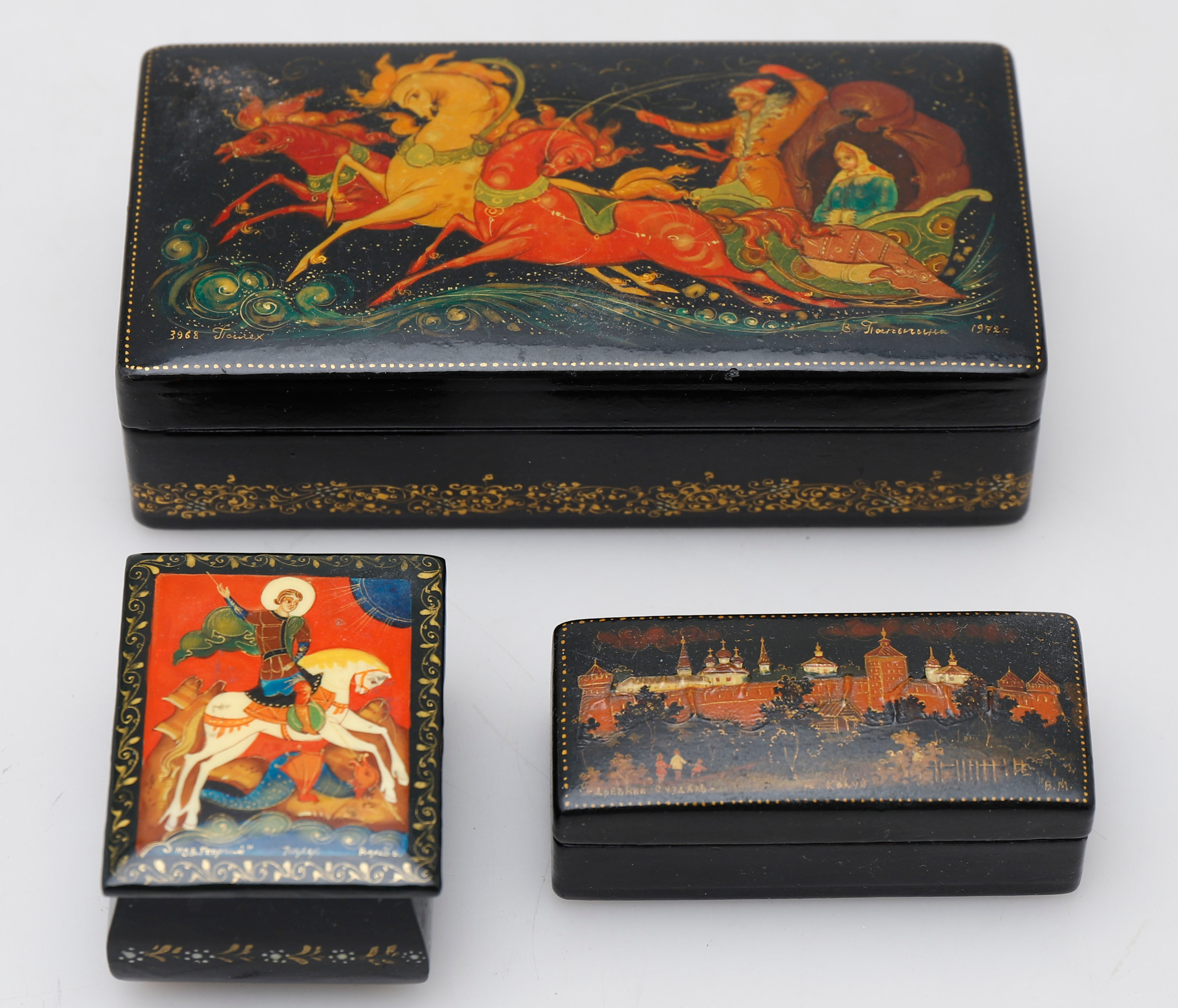 Images for 1590176. Three Russian "papier maché" boxes, circa 1980 ...