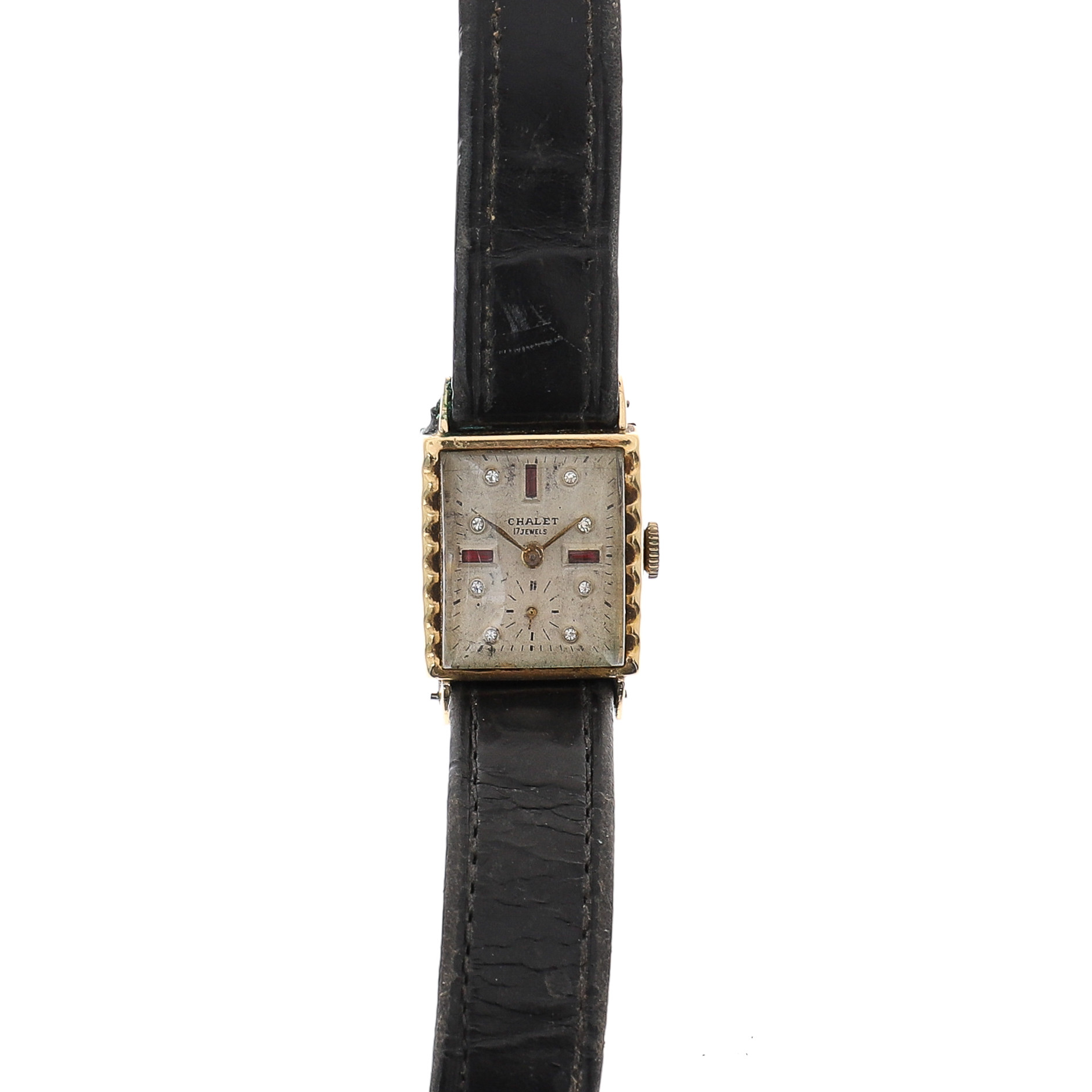 Images for 1632568. CHALET: A 14K RECTANGULAR CASED 17 JEWELS WRIST ...