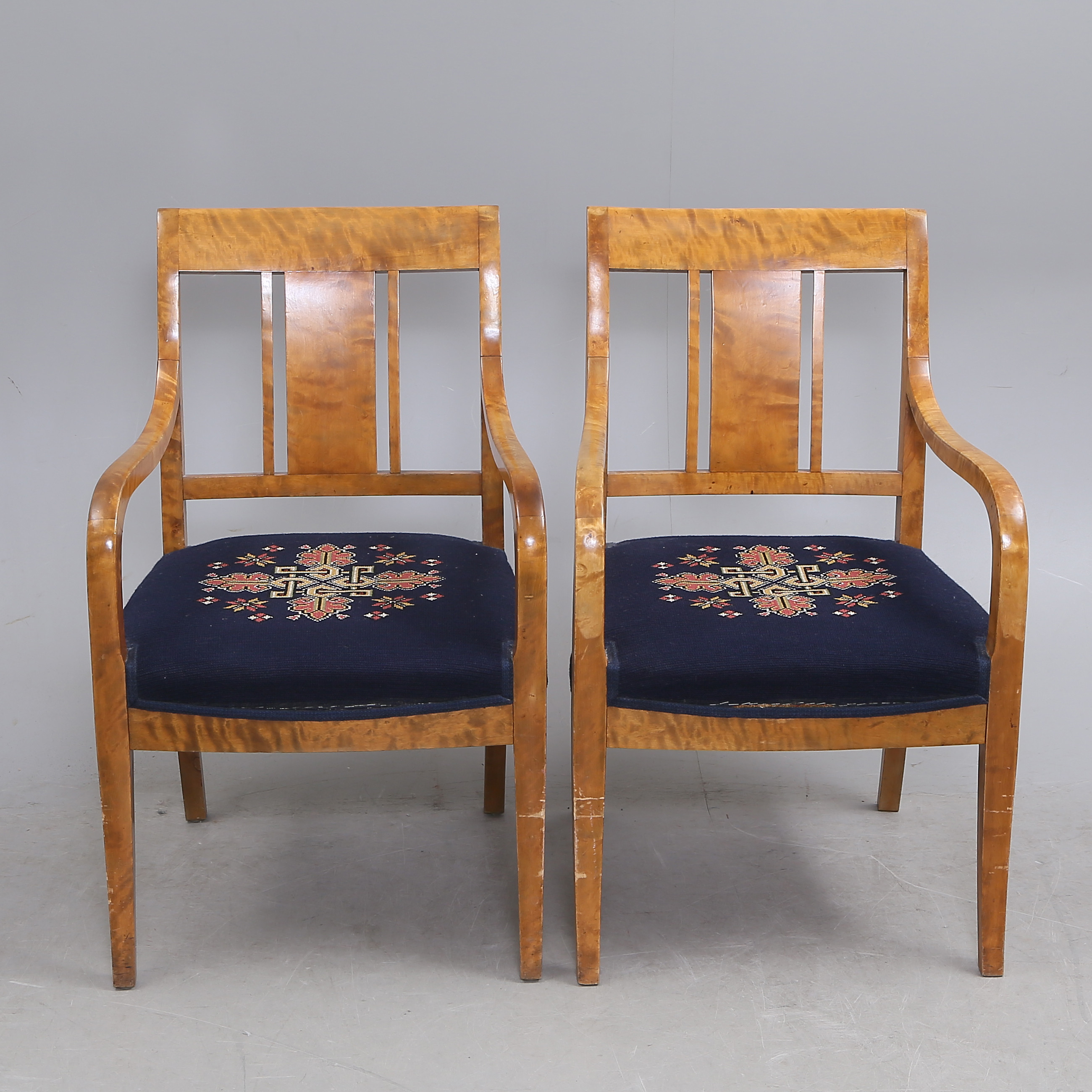Images for 1685102. ARM CHAIRS 2 pcs, birch, Karl Johan style, turn of ...