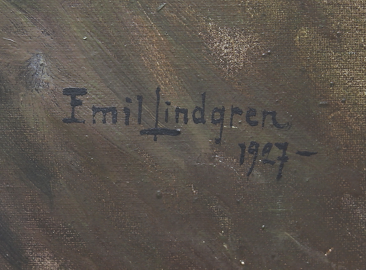 Images for 169595. EMIL LINDGREN. Woman with brass pot, lantern and ...