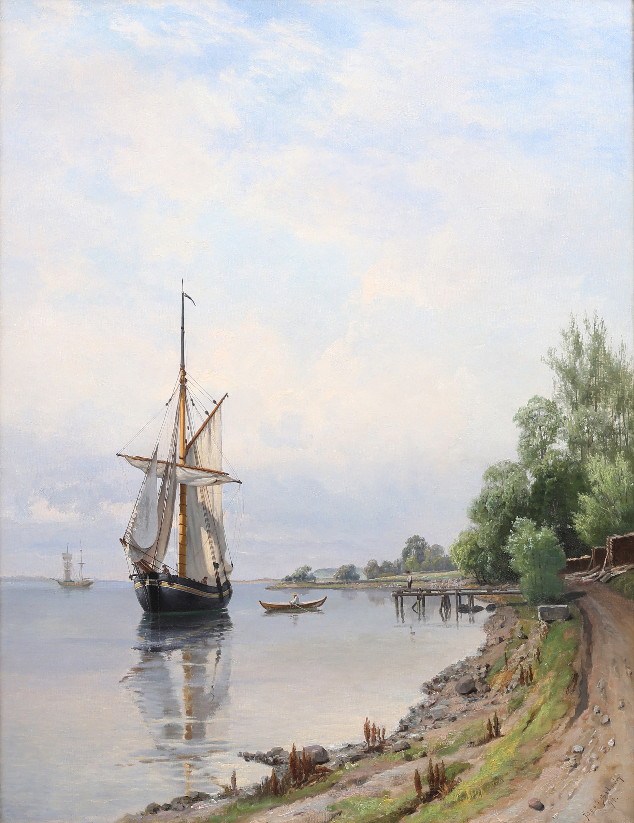 JACOB JOHAN SILVÉN (1851-1924). Stilla sommardag, olja på duk, signerad ...