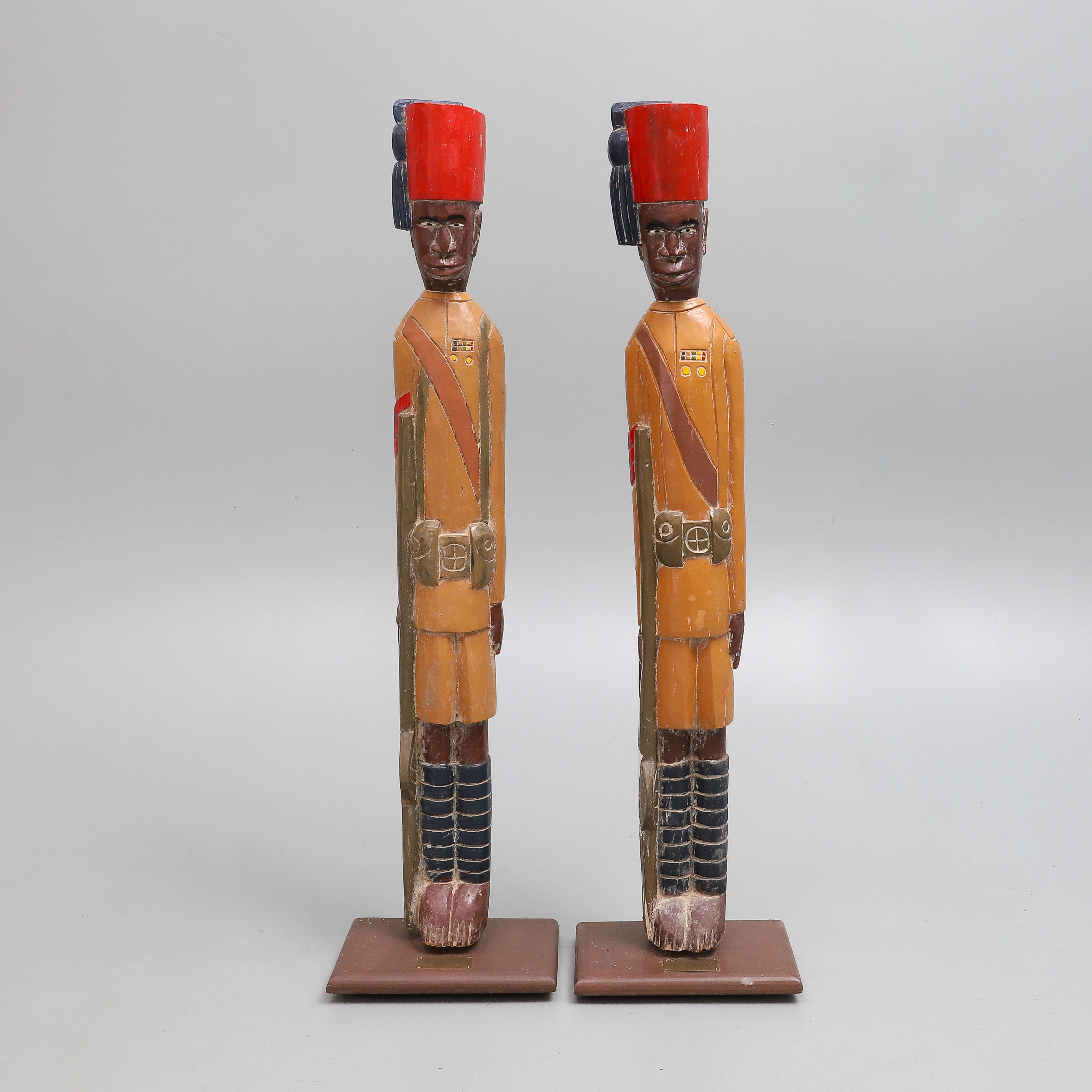 Images for 1701738. A PAIR OF CARVED AND PAINTED WOODEN STANDING ...