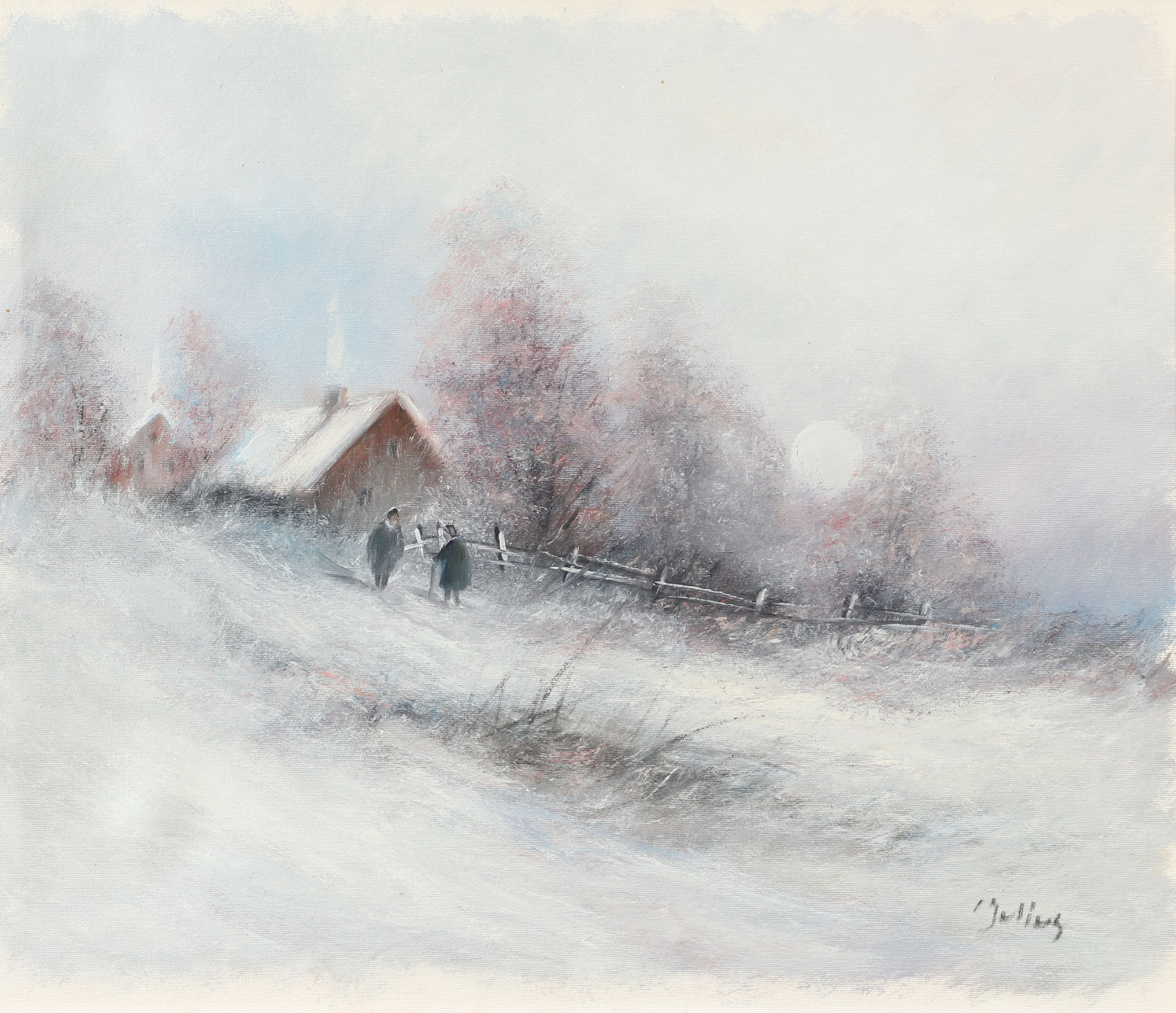 CARL JULIUS. Vinterlandskap, olja på duk, signerad C. Julius. Konst ...