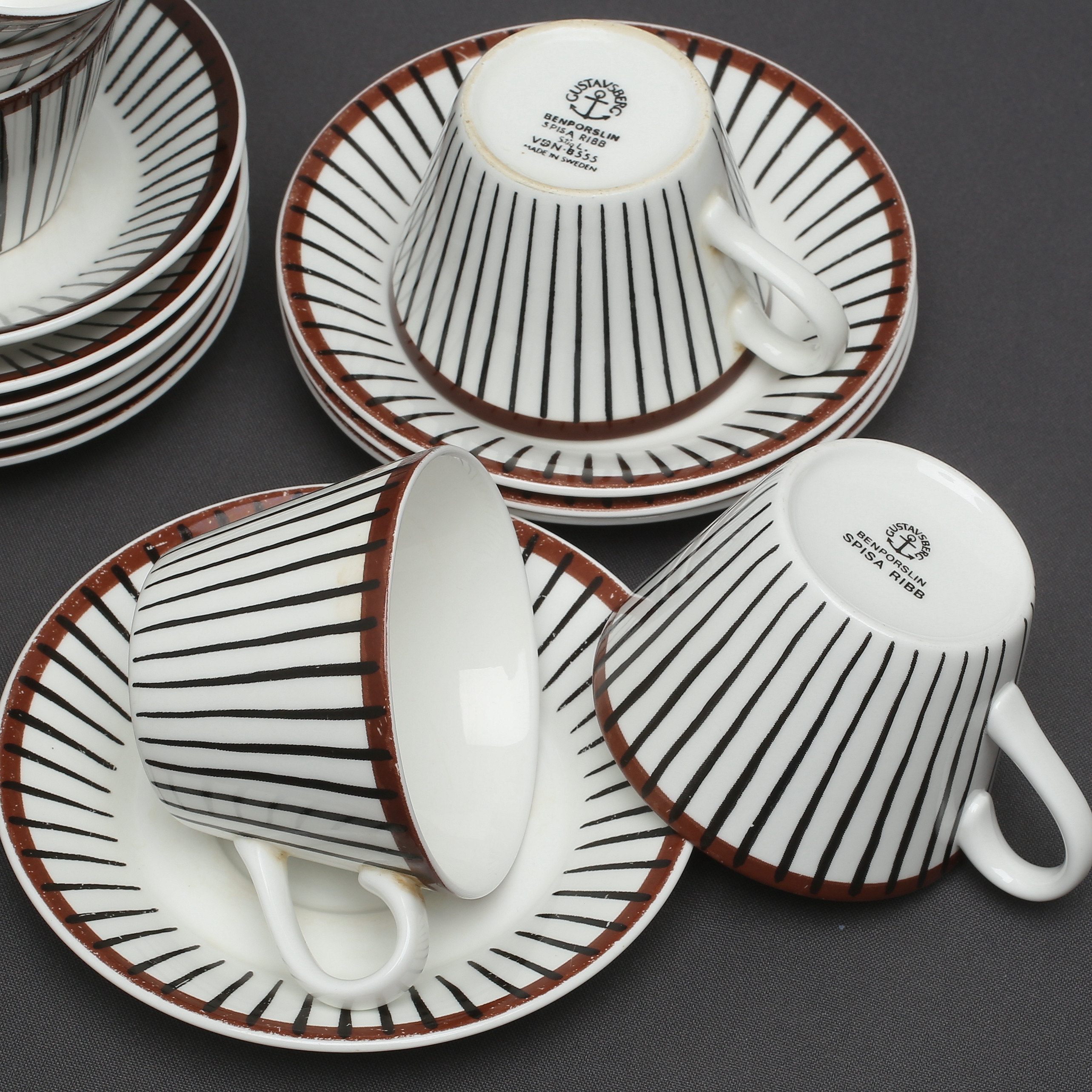 Images for 1726462. COFFEE CUPS WITH DISHES, set of 10, porcelain ...