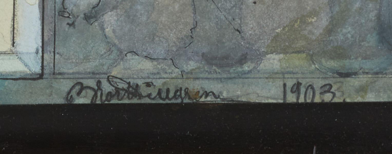 Images for 1743650. BROR HILLGREN. Figure scene, mixed media, signed ...