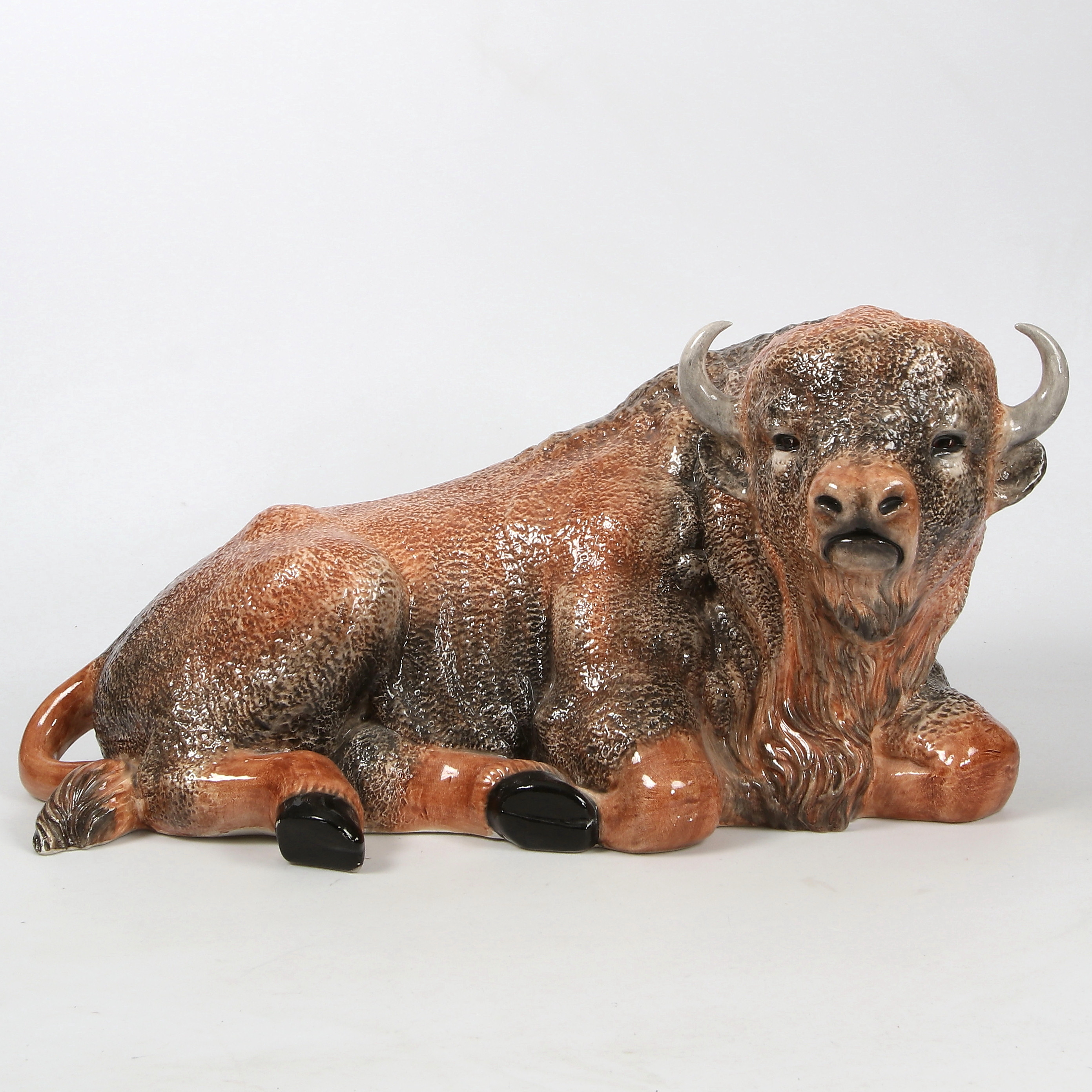 Images for 1791150. FLOOR FIGURE, Buffalo, ceramic, CSM, Italy, 1980s ...