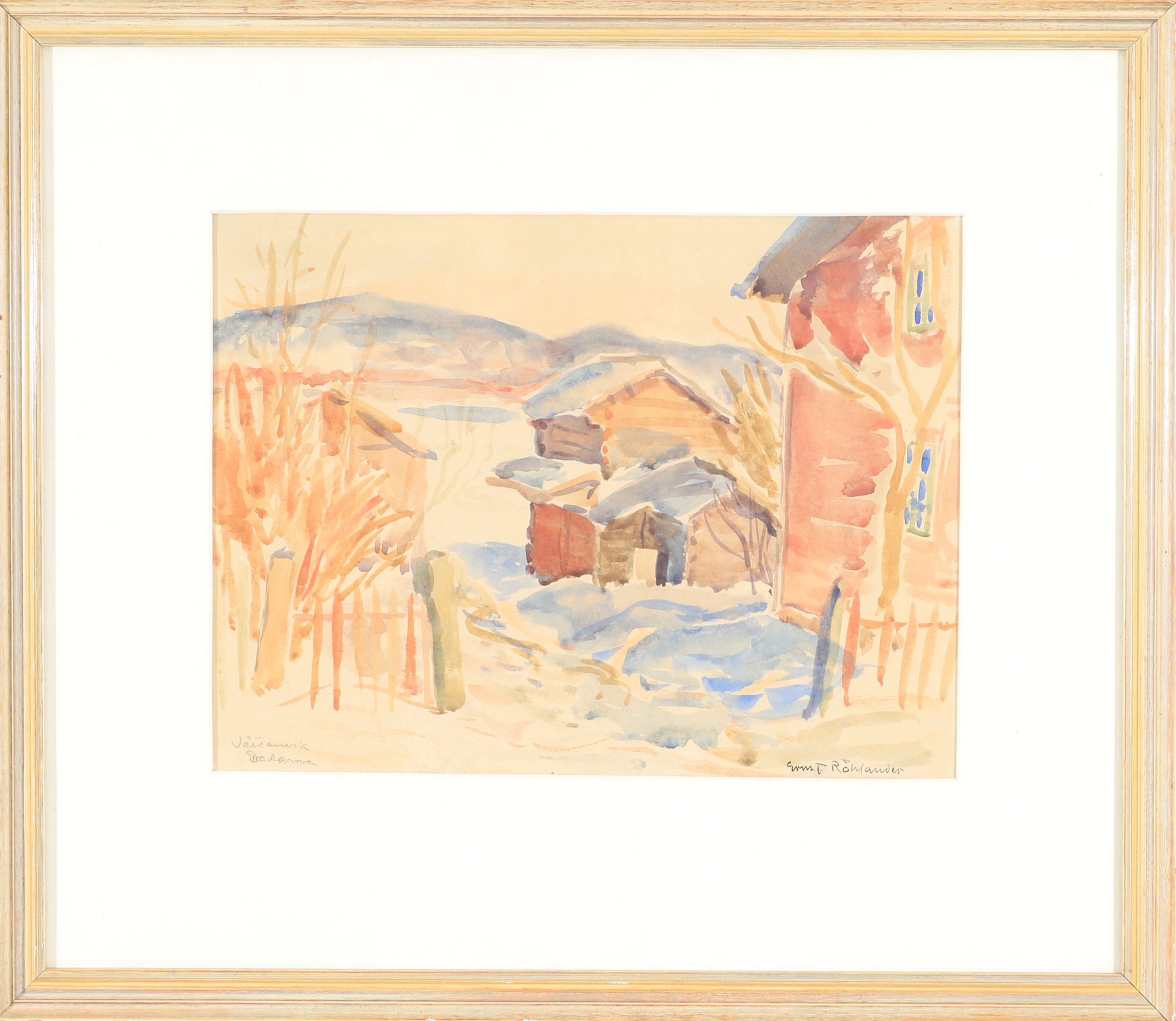 Bilder för 1792124. ERNST RÖHLANDER. Motiv från Dalarna, akvarell ...