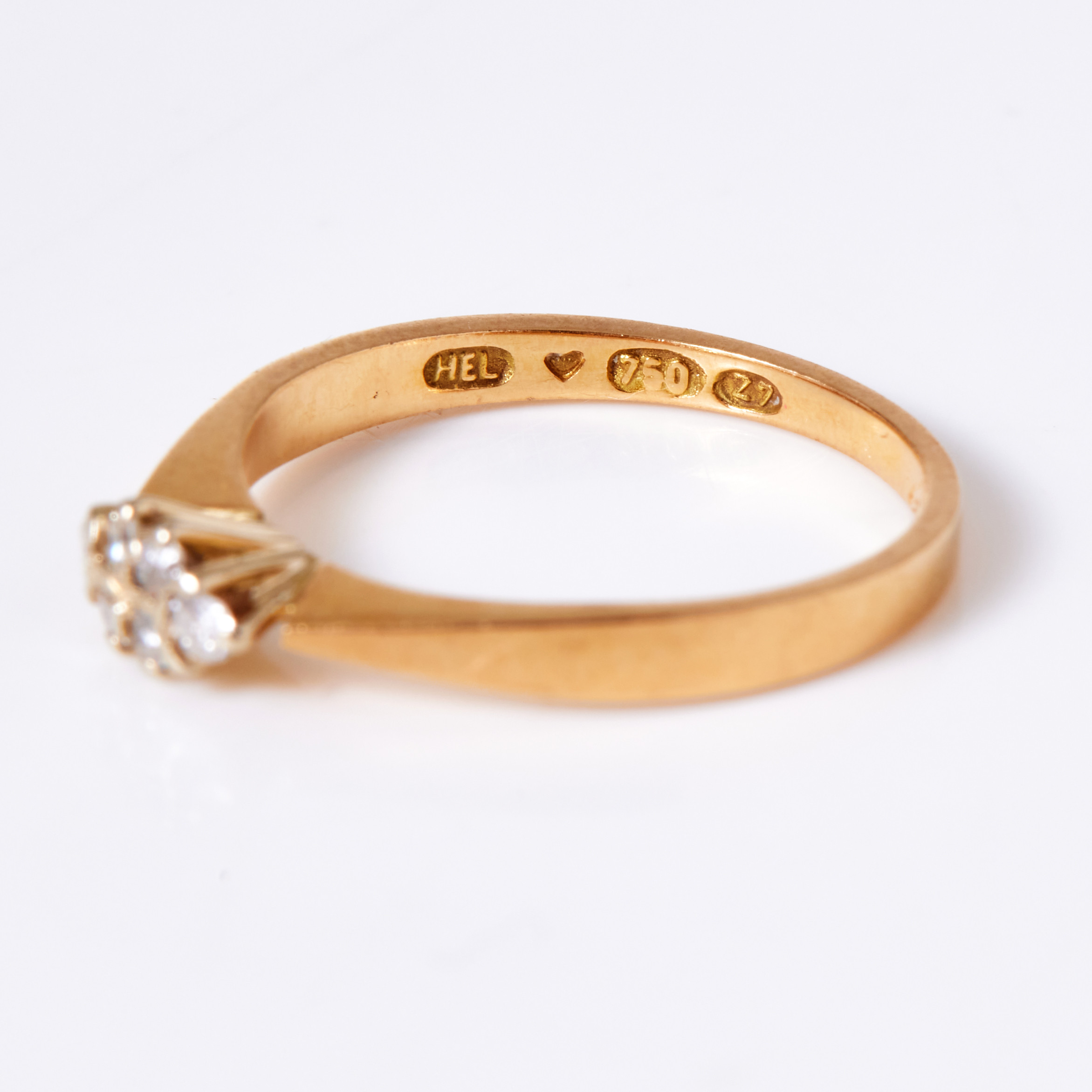 Images for 1792389. RINGS, 3 pcs., 18k gold, with facet-cut white ...