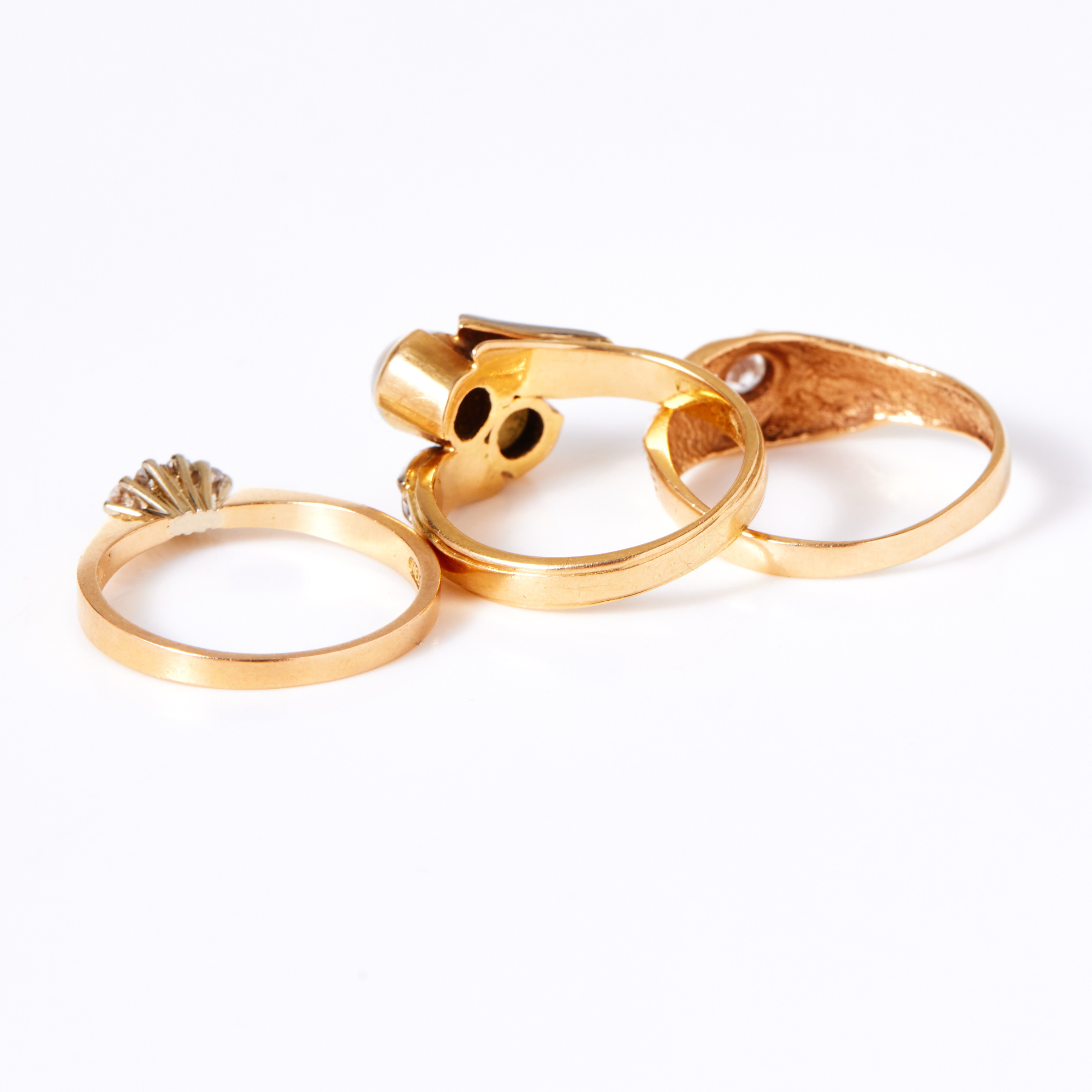 Images for 1792389. RINGS, 3 pcs., 18k gold, with facet-cut white ...