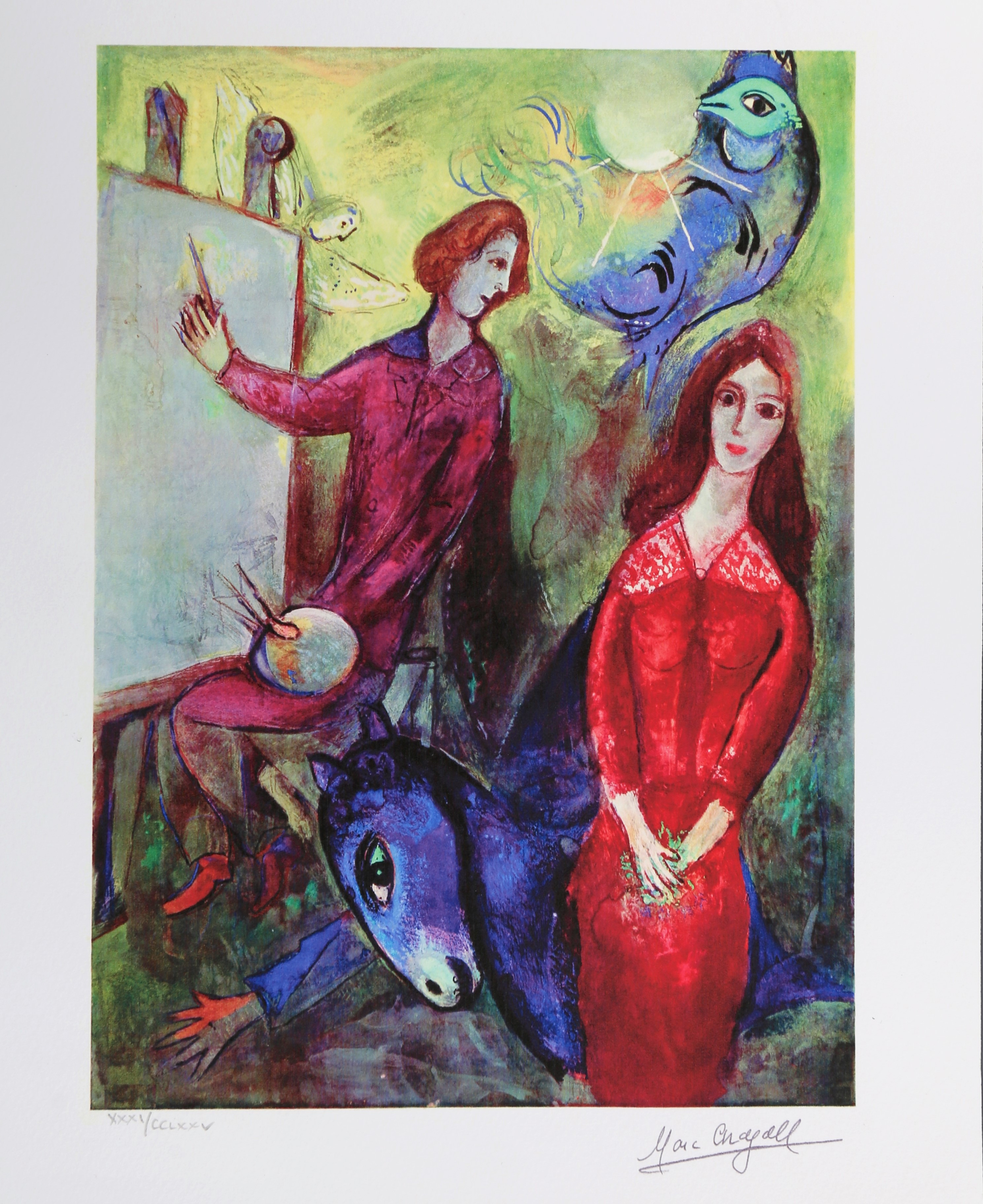 MARC CHAGALL. Según. "The artist and his model". | Barnebys