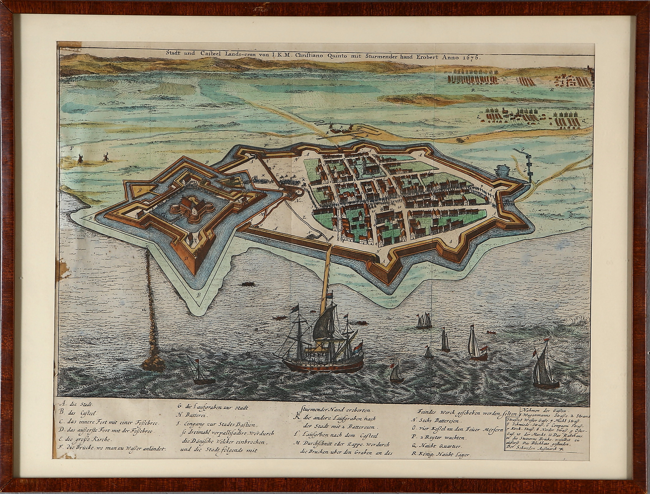 Images for 1806398. MAP, over Landskrona, hand-colored etching, 1676 ...