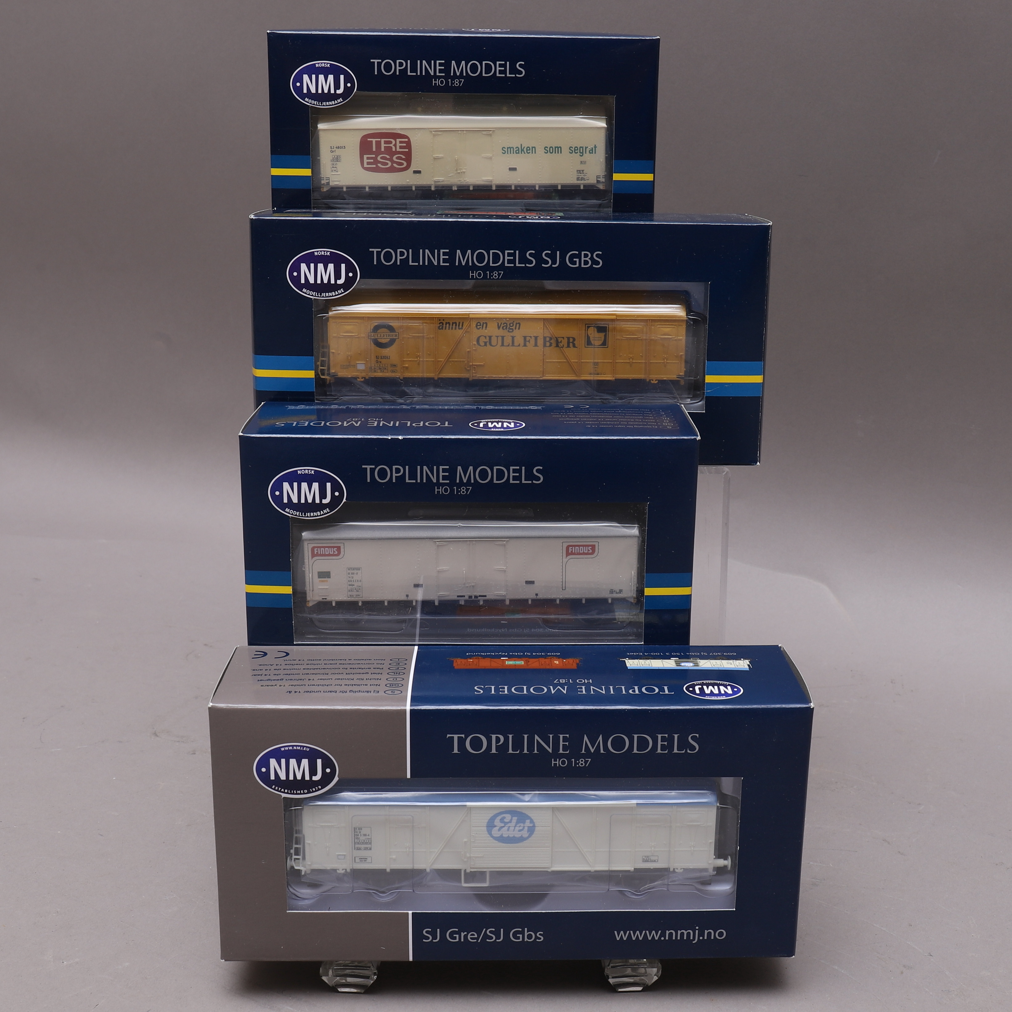Images for 1810972. TRAIN WAGONS, 4 pcs, goods wagons, topline models ...