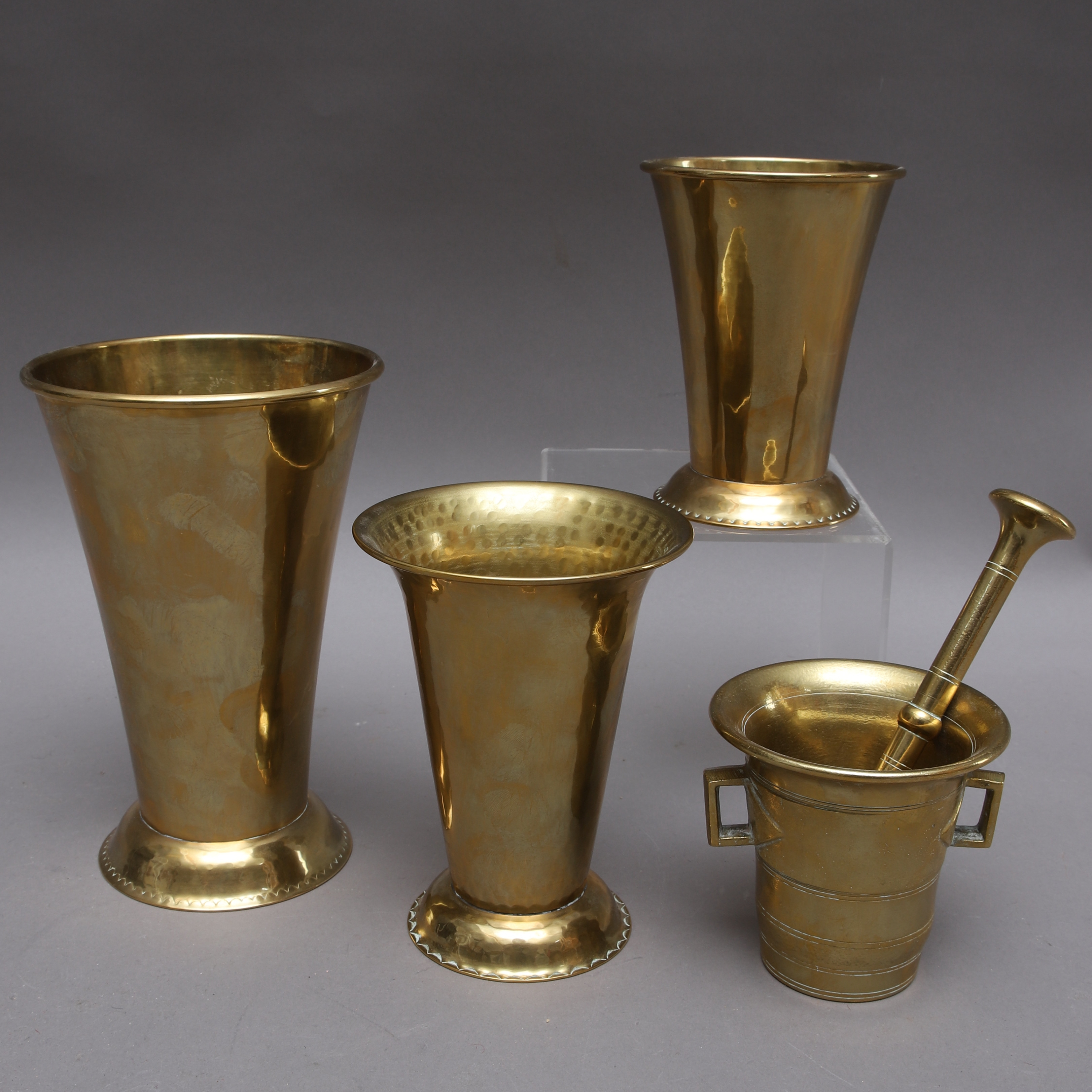 Images for 1827377. CUPS & MORTAR, 4 pcs., brass, i.a. L. Andersson ...