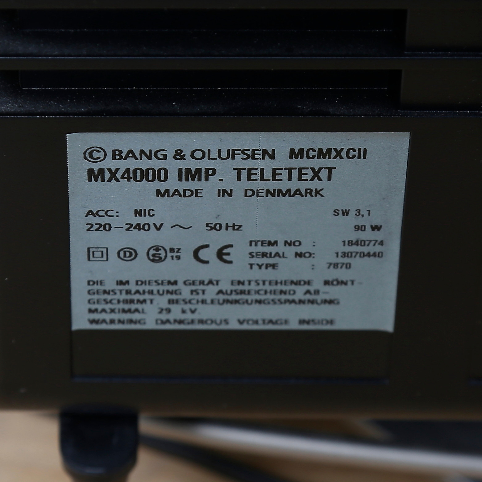 Images for 1838694. TV, BeoVision MX 4000, Bang & Olufsen, Denmark ...