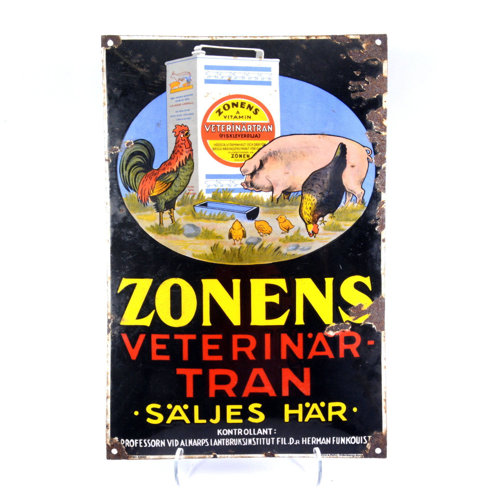 EMALJSKYLT, kupad, "Zonens Veterinär-Tran Säljes Här", Boos & Hahn ...