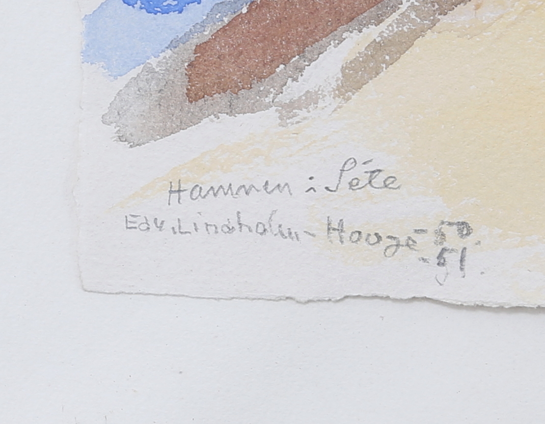 Images for 184552. EDWIN LINDHOLM HOUGE. "Hamnen i Péte", Watercolor ...