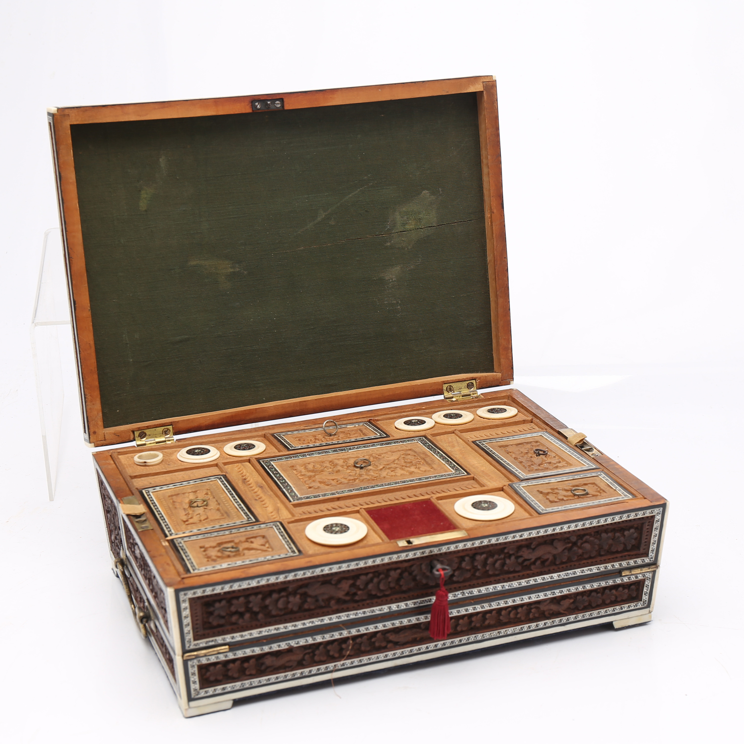 Images for 1859123. Anglo-Indian sewing box in carved sandalwood and ...