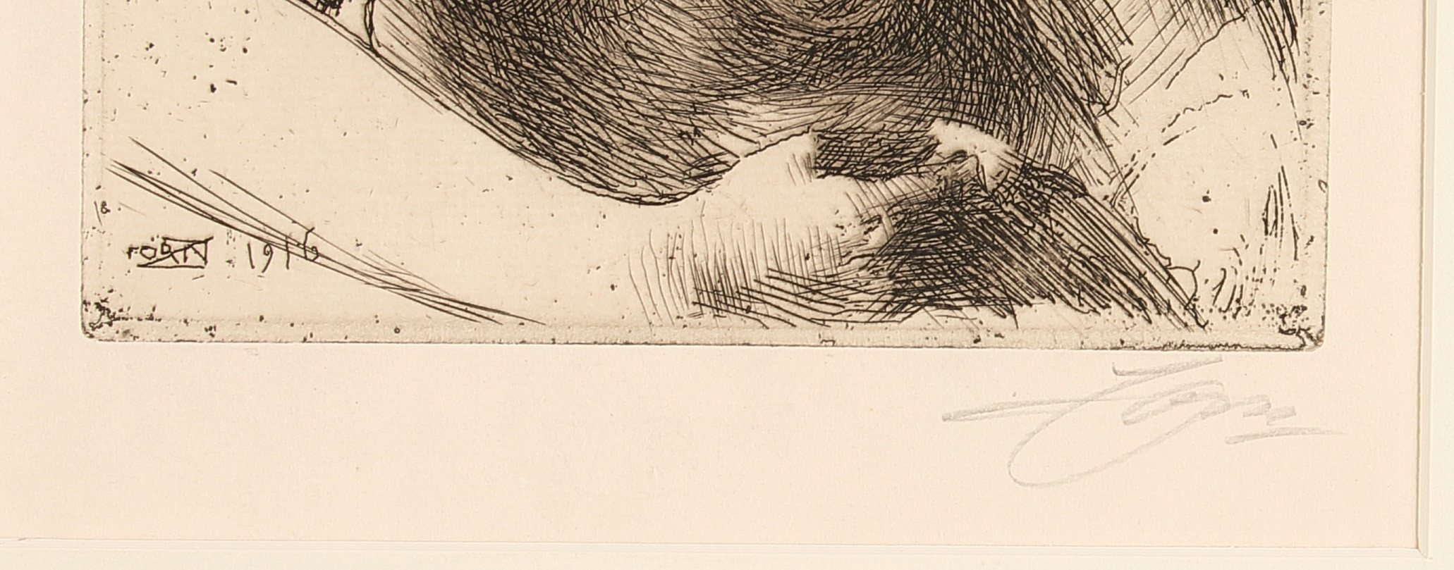 Bilder för 1876419. ANDERS ZORN. "Byst", etsning, 1916, signerad med ...