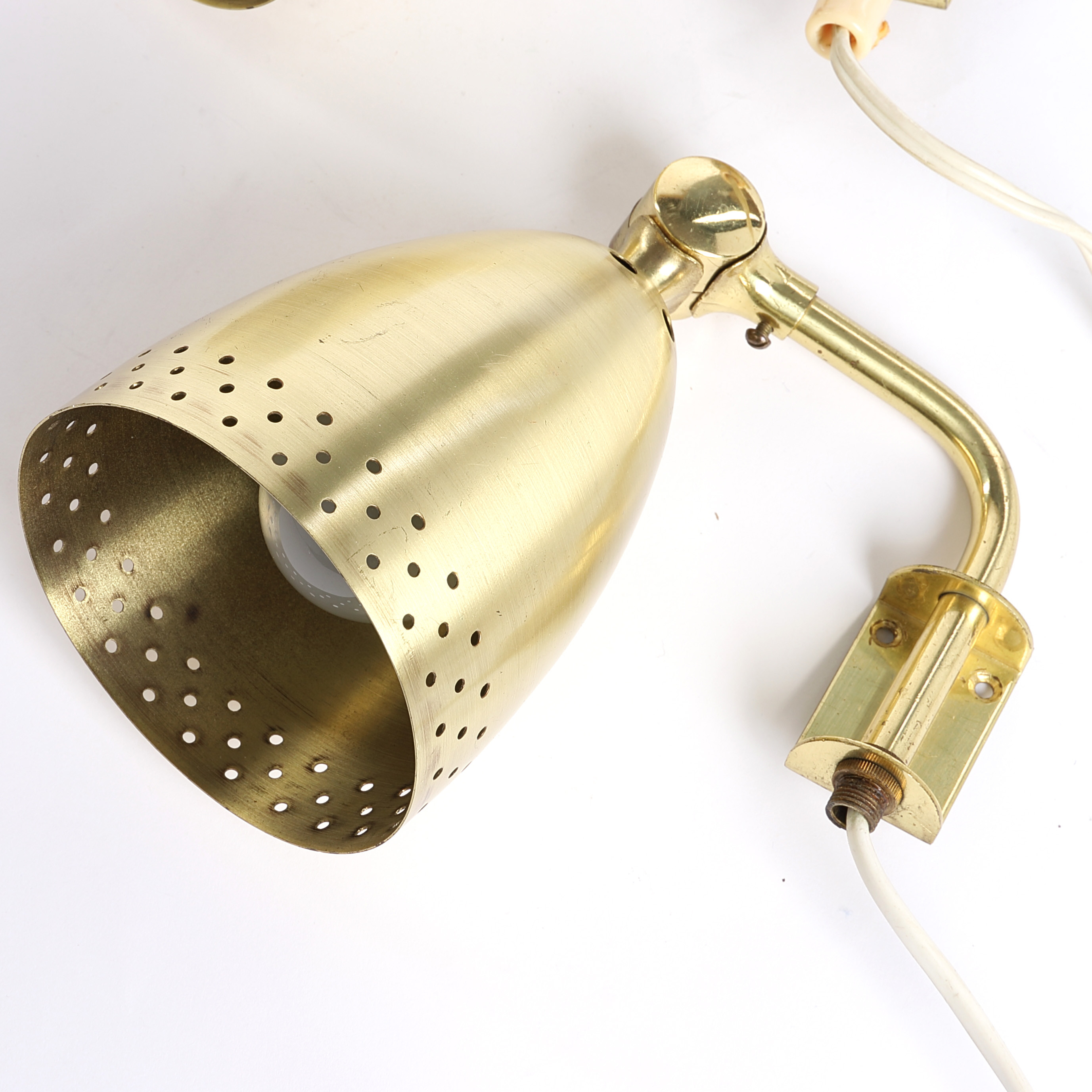Images for 1879833. WALL LAMPS, 1 pair, 1960s, brass, perforated shade ...