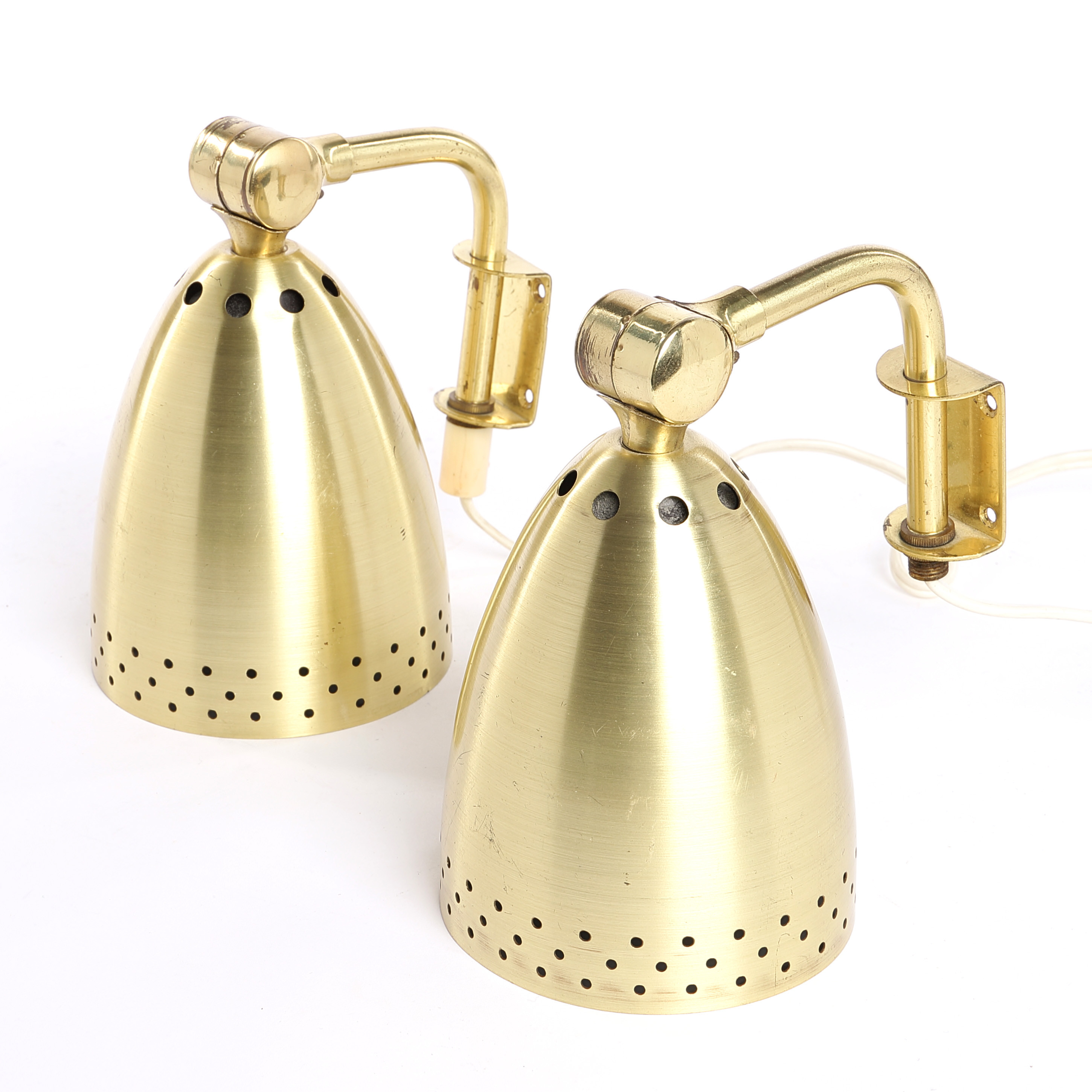 Images for 1879833. WALL LAMPS, 1 pair, 1960s, brass, perforated shade ...