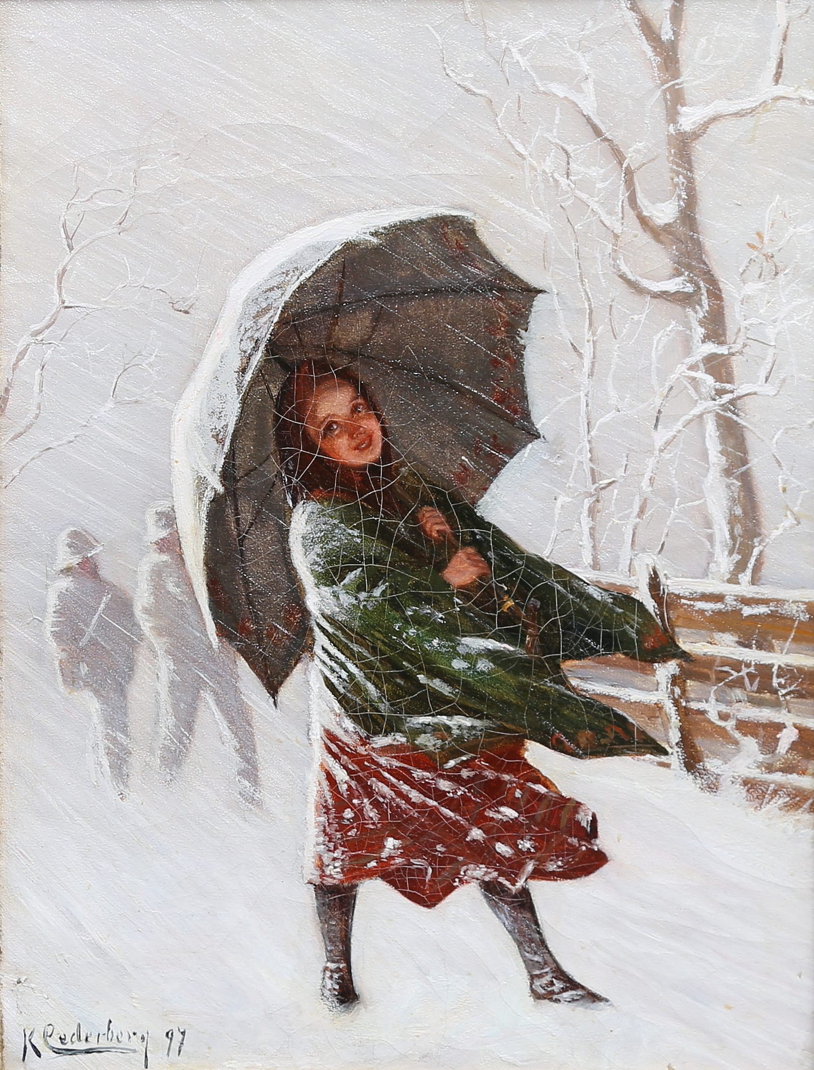 Images for 1911816. KARL CEDERBERG. Girl with umbrella. Oil on canvas ...