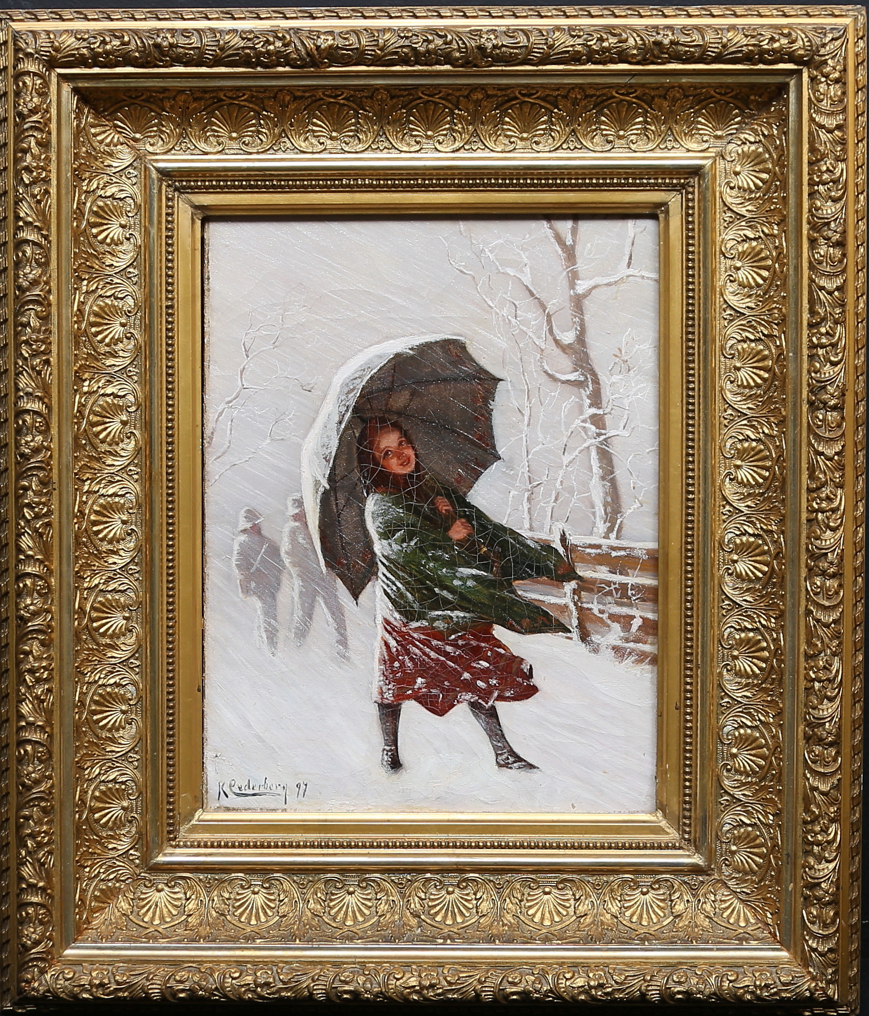 Images for 1911816. KARL CEDERBERG. Girl with umbrella. Oil on canvas ...