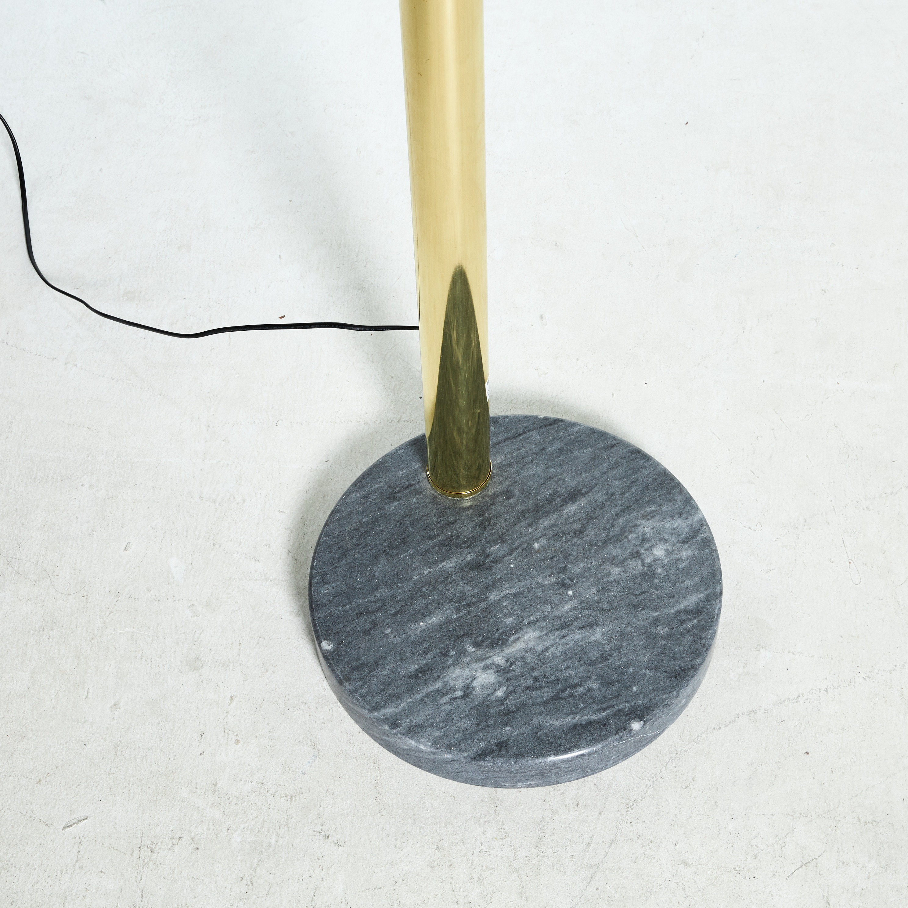 Images for 1915619. FLOOR LAMP, yellow metal, 5-armed, round marble ...