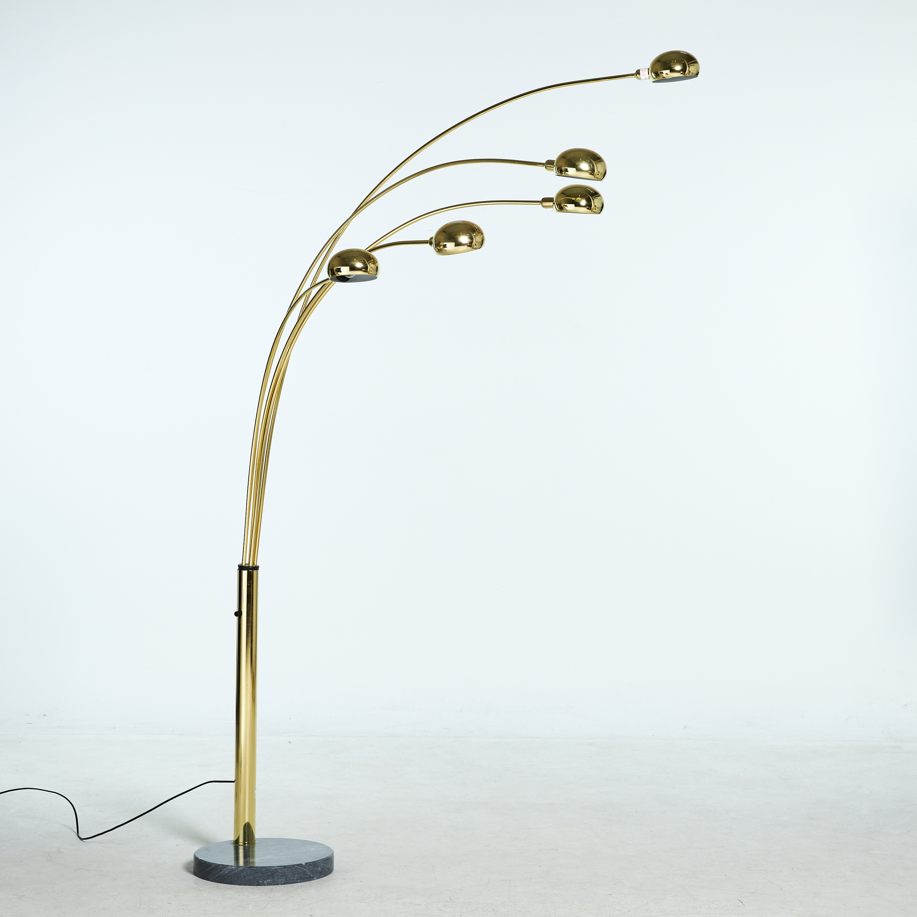 Images for 1915619. FLOOR LAMP, yellow metal, 5-armed, round marble ...